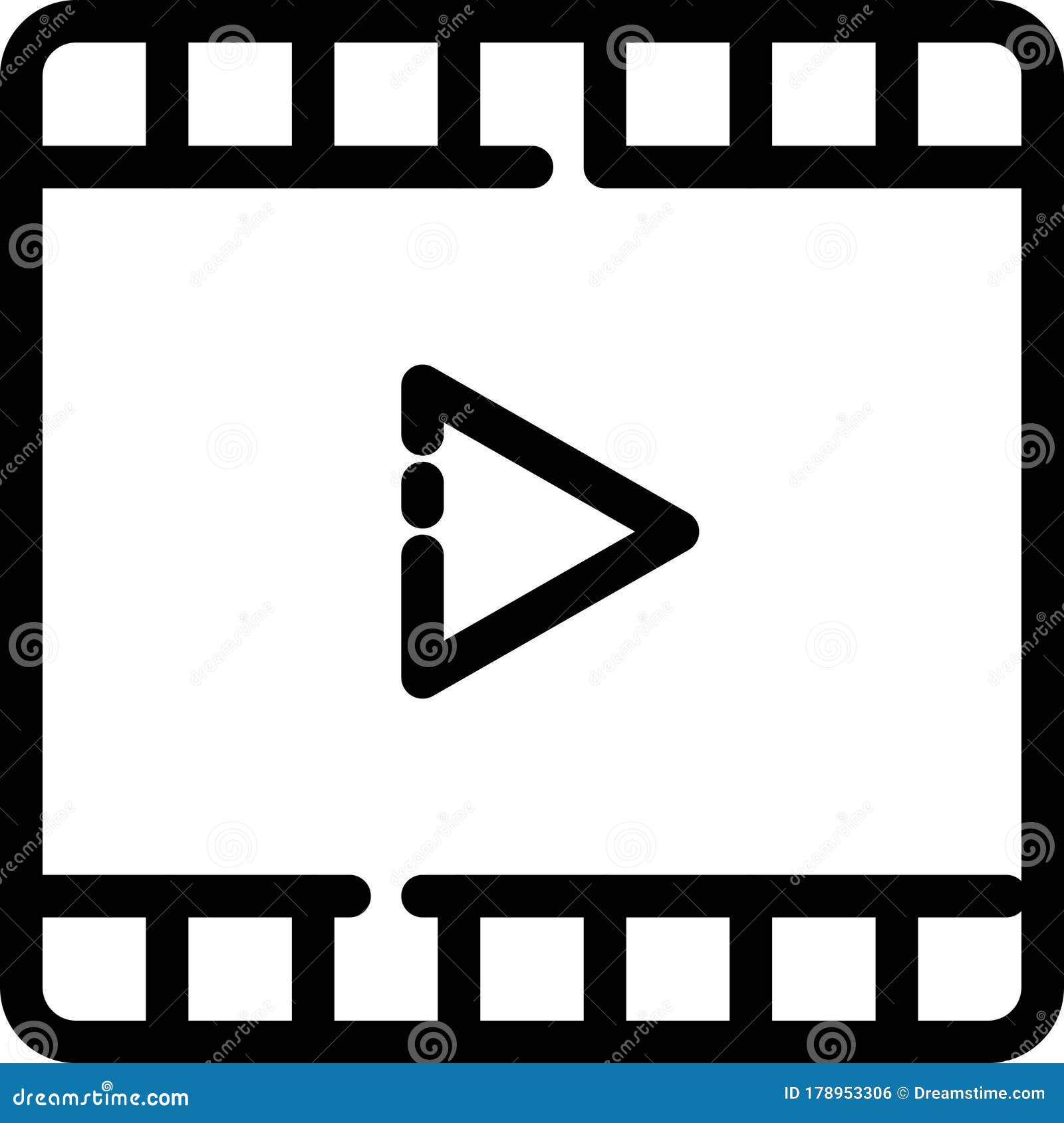 Video Player Simple Outline Stock Vector - Illustration of film, movie ...