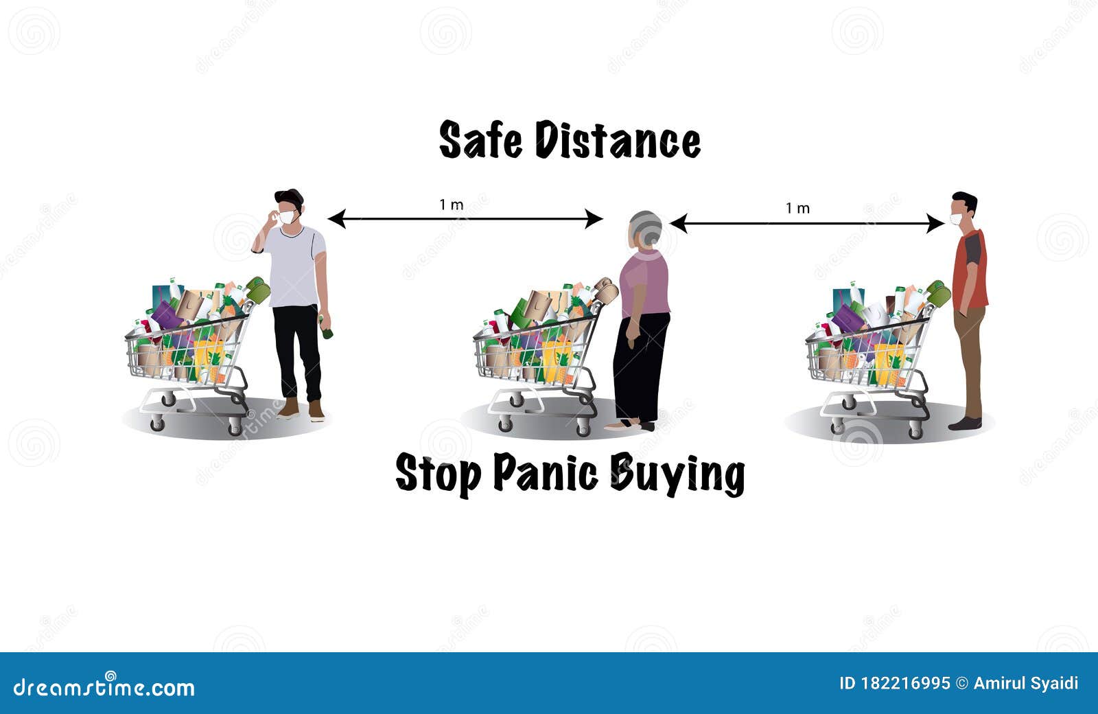 Customer in Panic Buying Lots of Food Due To Movement Control by ...