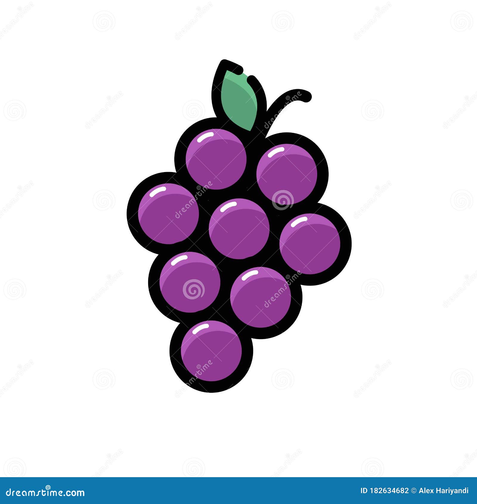 Grape Icon, Logo Vector, Flat Design, Sweet Grape Stock Vector ...