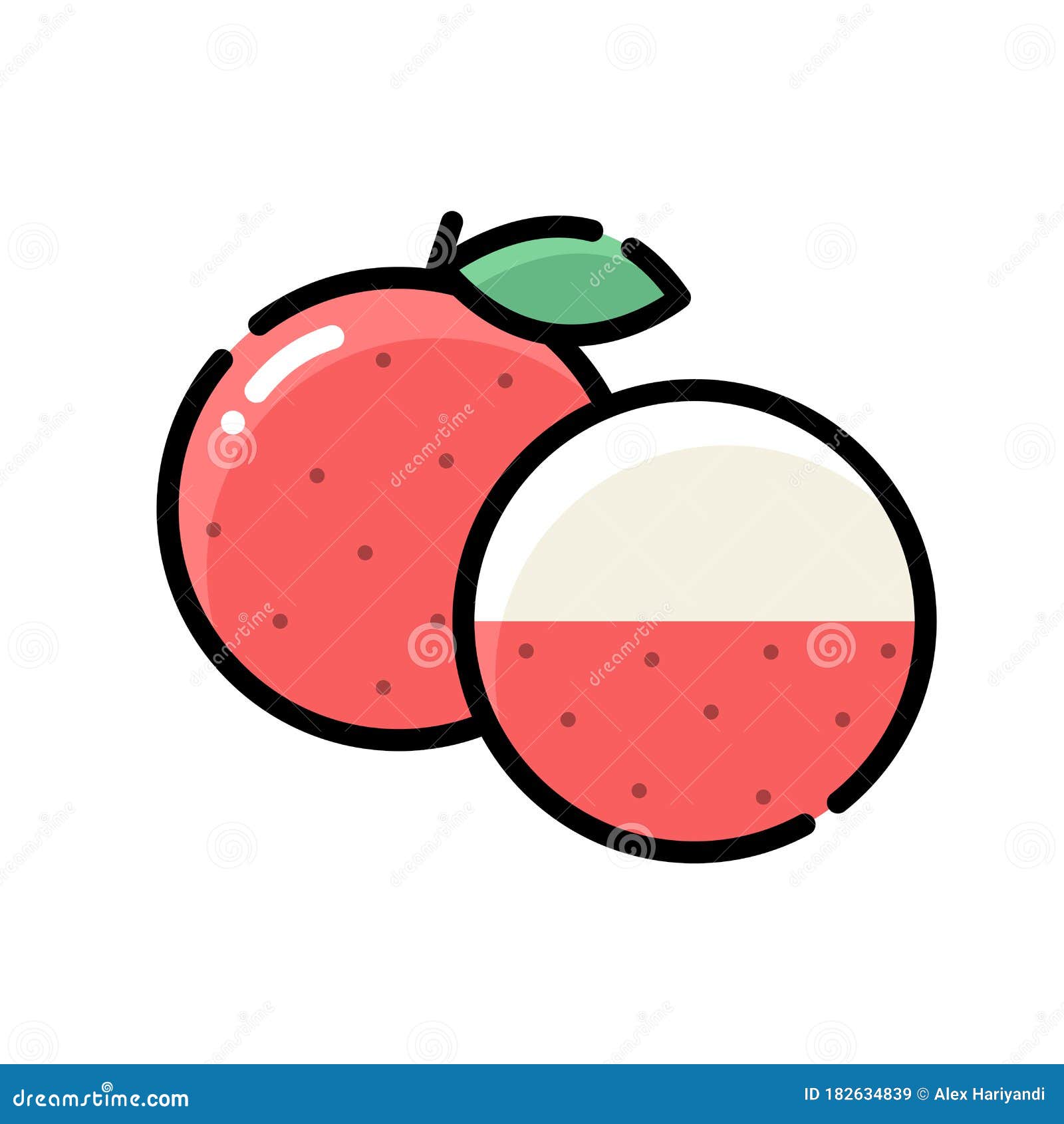 Lychee Icon, Logo Vector, Flat Design, Sweet Lychee Stock Vector ...