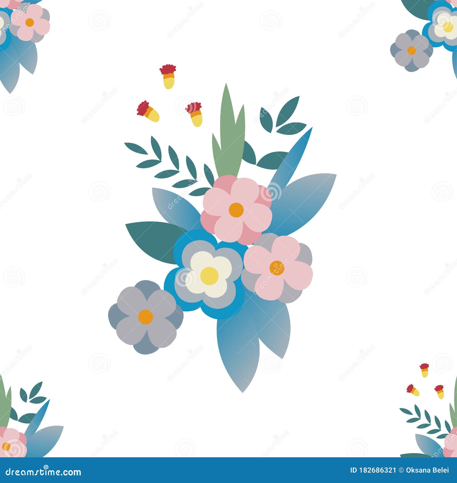 Seamless Vector Flower Pattern. Wedding Pattern Stock Vector ...