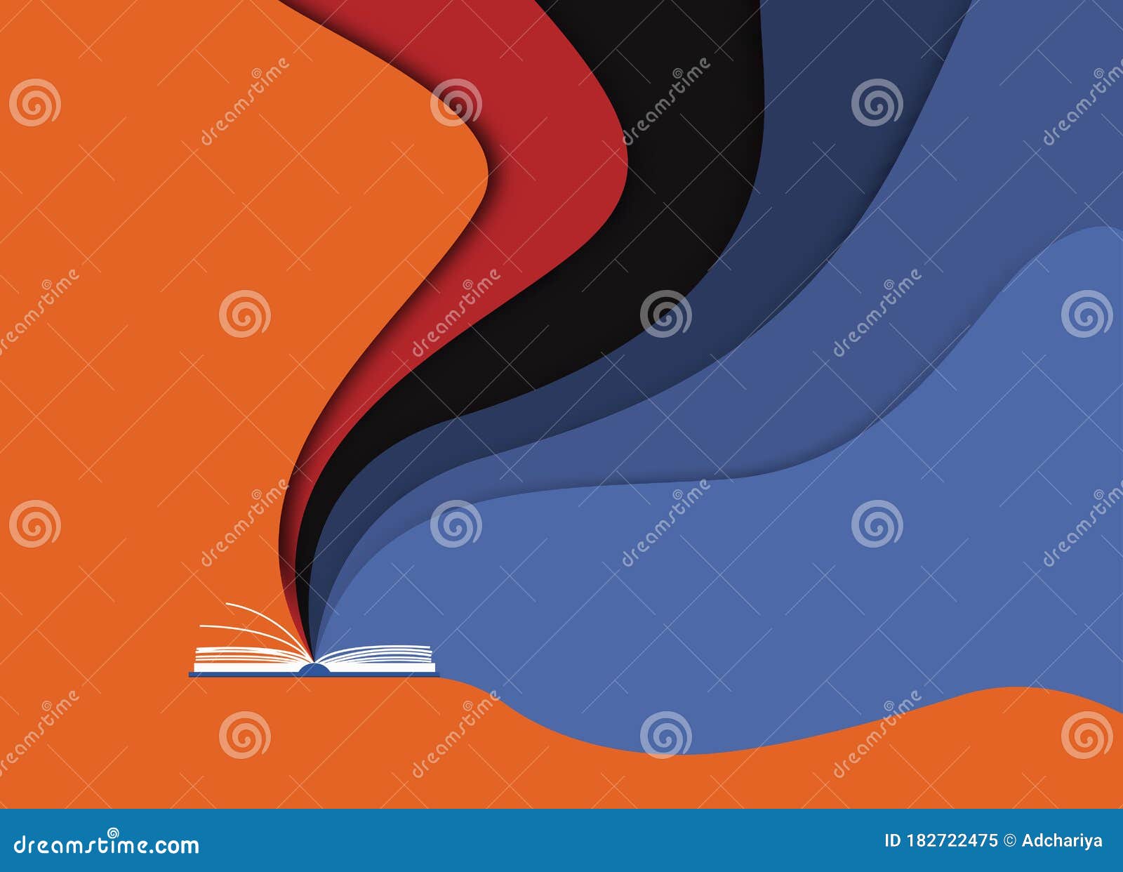 Open Book Paper Cut Style for Abstract Background Stock Vector ...