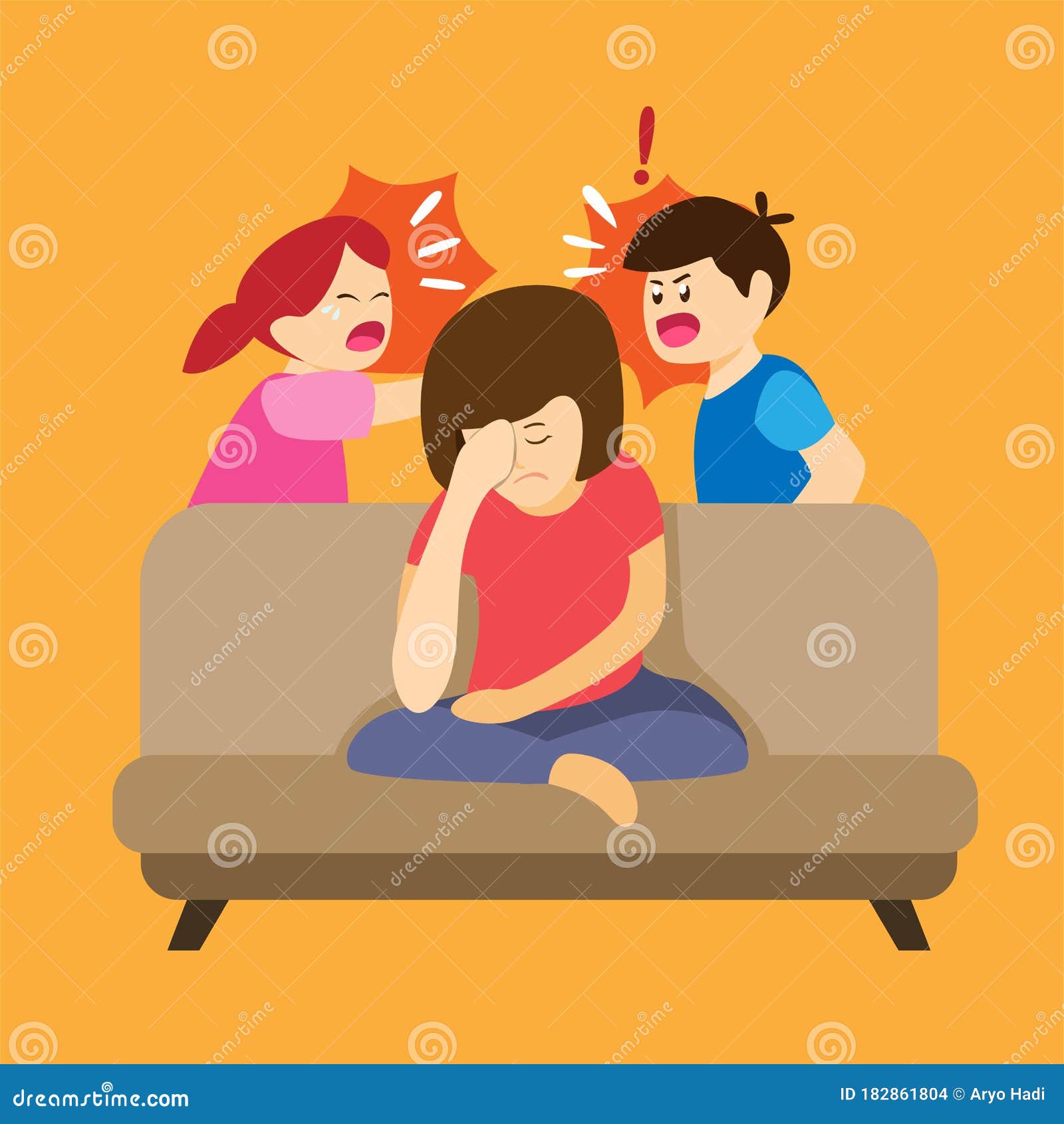 Overwhelmed Mother Cartoon Royalty-Free Illustration | CartoonDealer ...