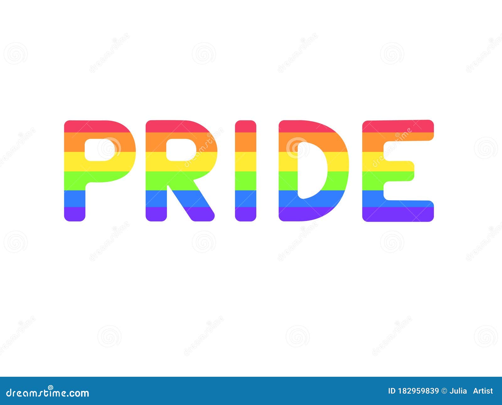 LGBT Rainbow Letters. Month of Pride Print Stock Vector - Illustration ...