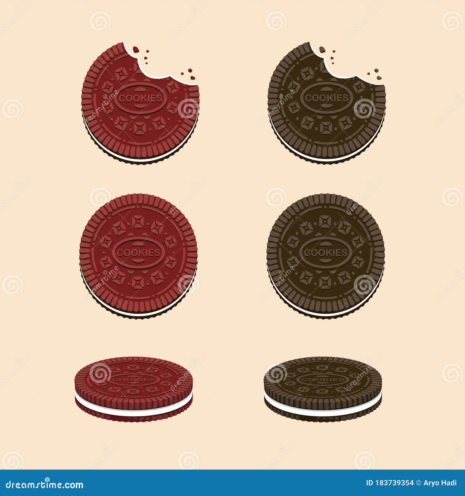 Cookies Oreo Cream in Chocolate and Red Velvet Flavour. Snak Collection ...
