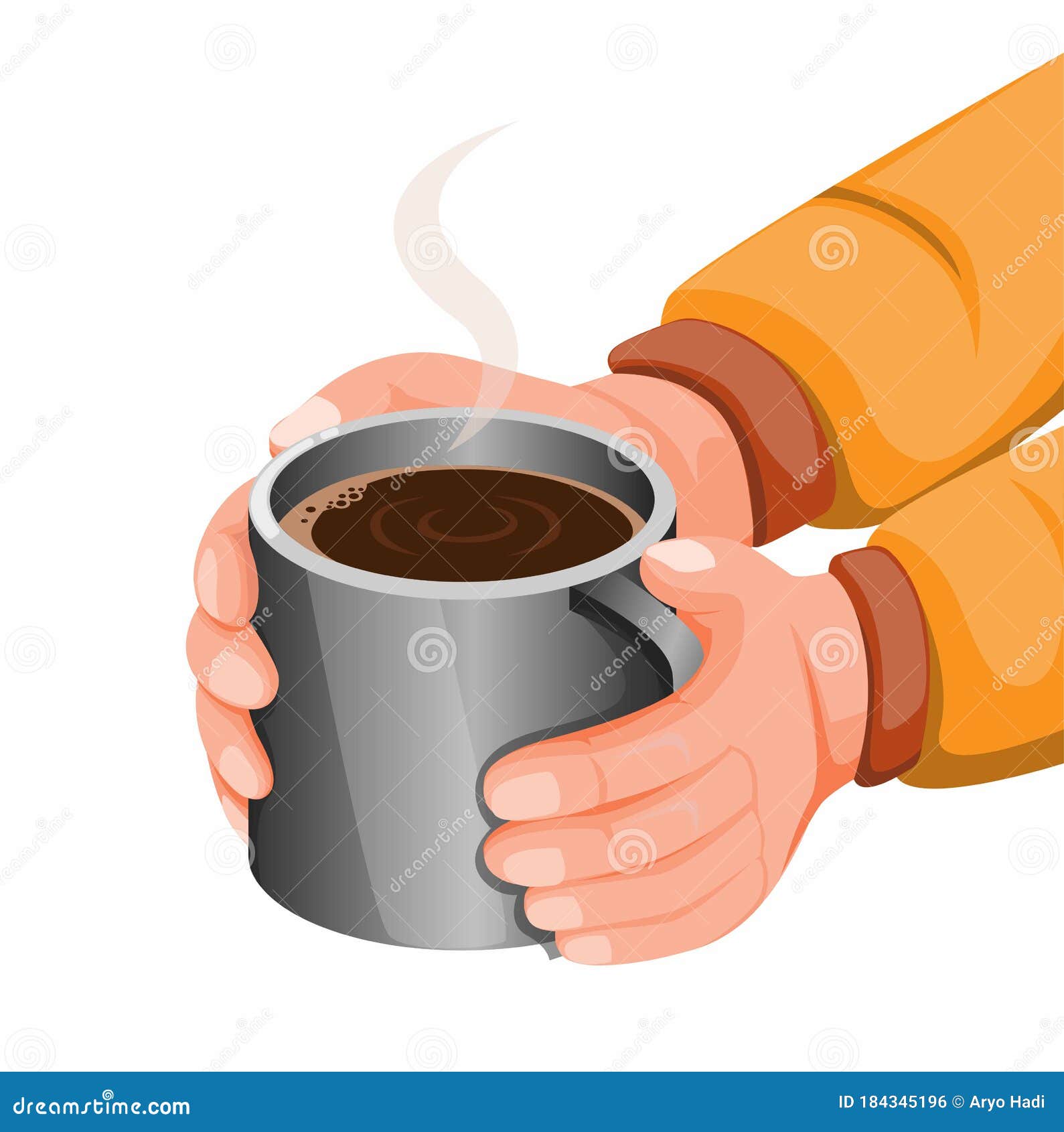 Hand Holding Hot Chocolate or Coffee in Stainless Steel Mug, Hot Drink ...