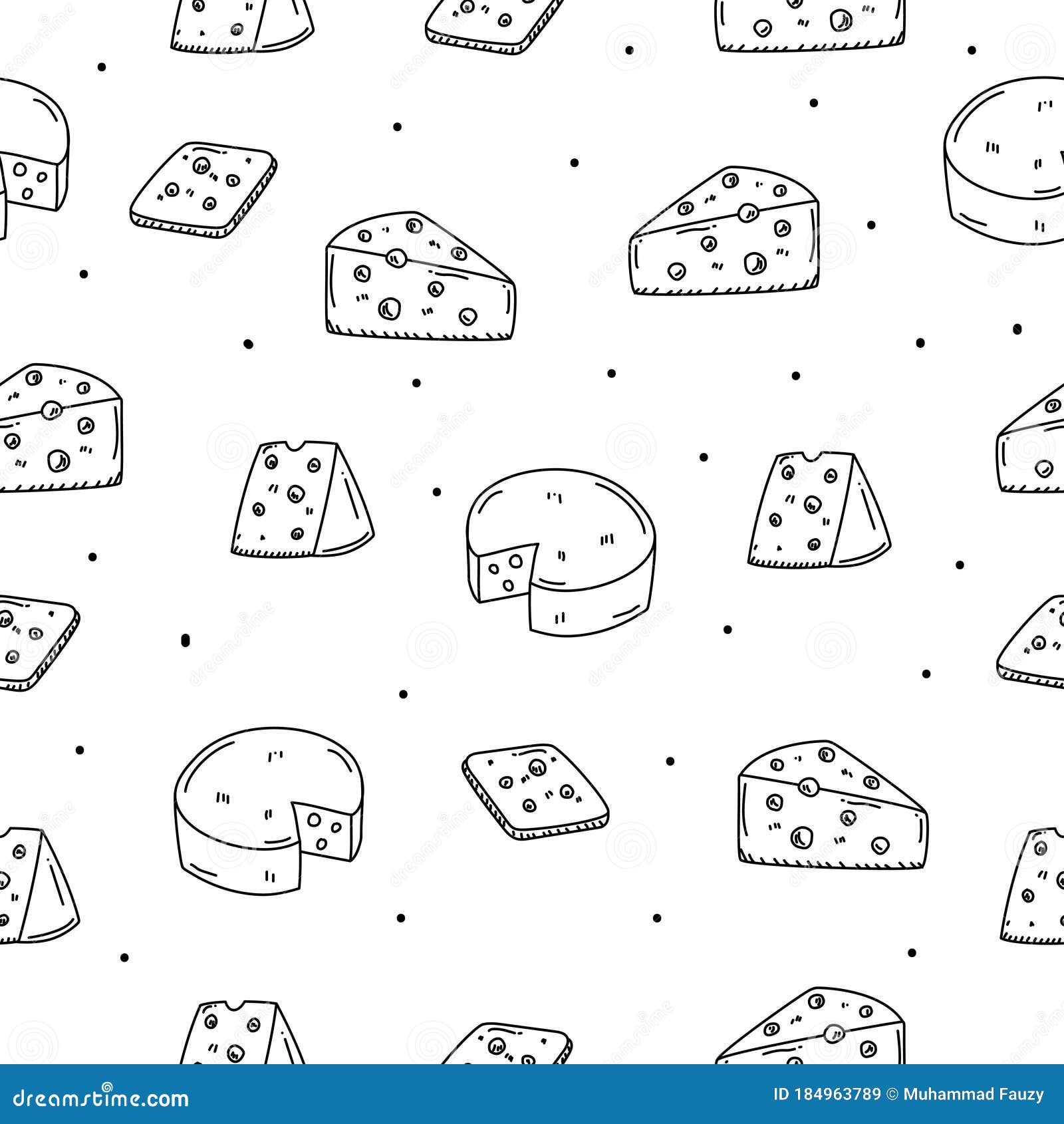 Cheese Doodle Pattern for Background Stock Vector - Illustration of ...