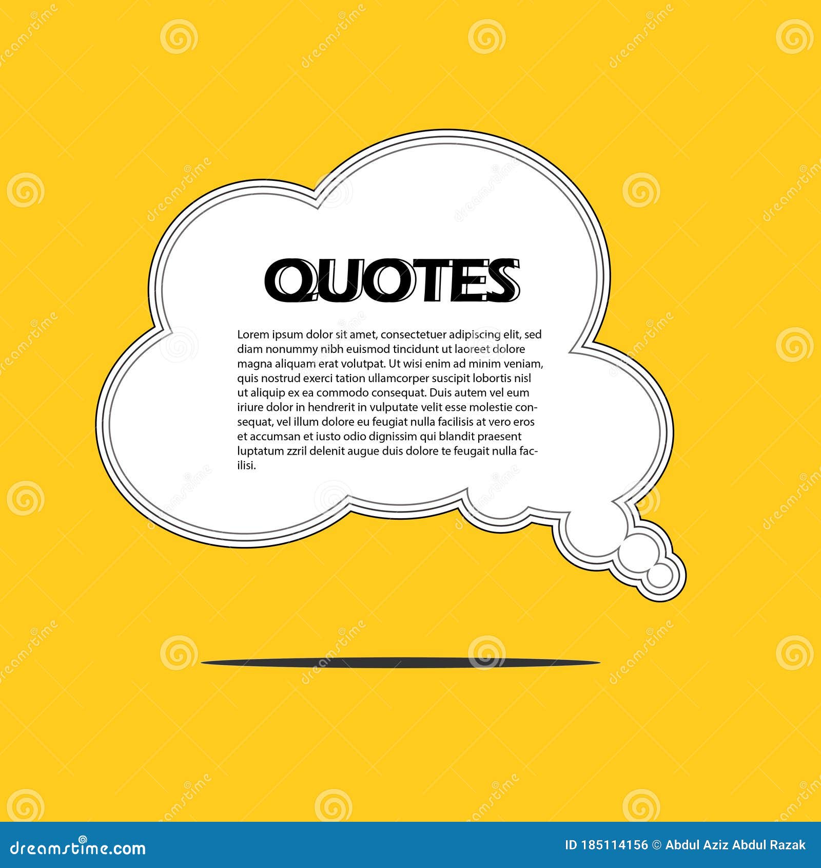 Illustration : Cloud Chat Box for Quotes or Text Content Stock ...