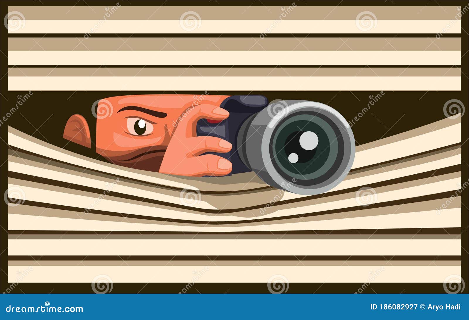 Paparazzi Take Picture Using DSLR Camera while Hidding, Man Capture ...