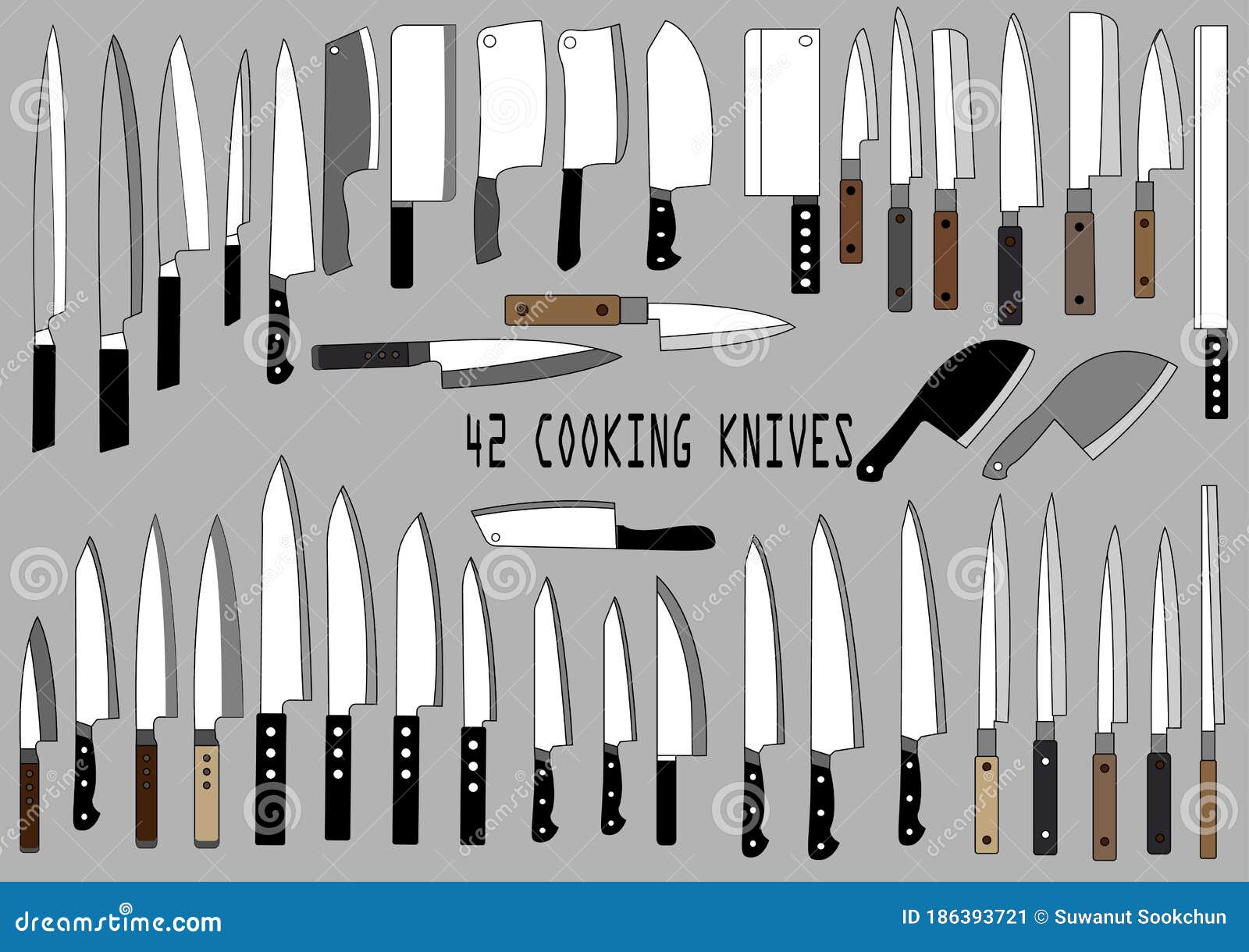 Cooking Knives Crossed Vector Illustration | CartoonDealer.com #107100044