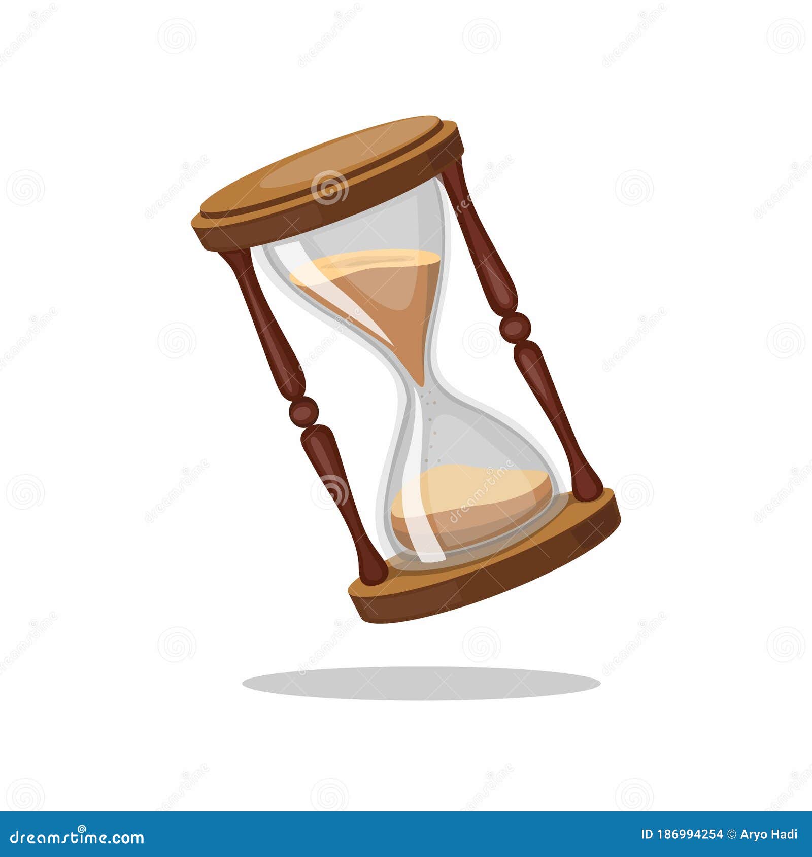Hourglass, Vintage Sand Glass Timer Symbol. Concept in Cartoon ...