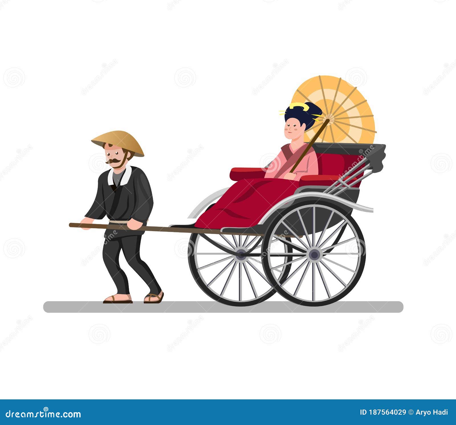 Jinrikisha Traditional Taxi Transportation from Japan, Vintage Powered ...