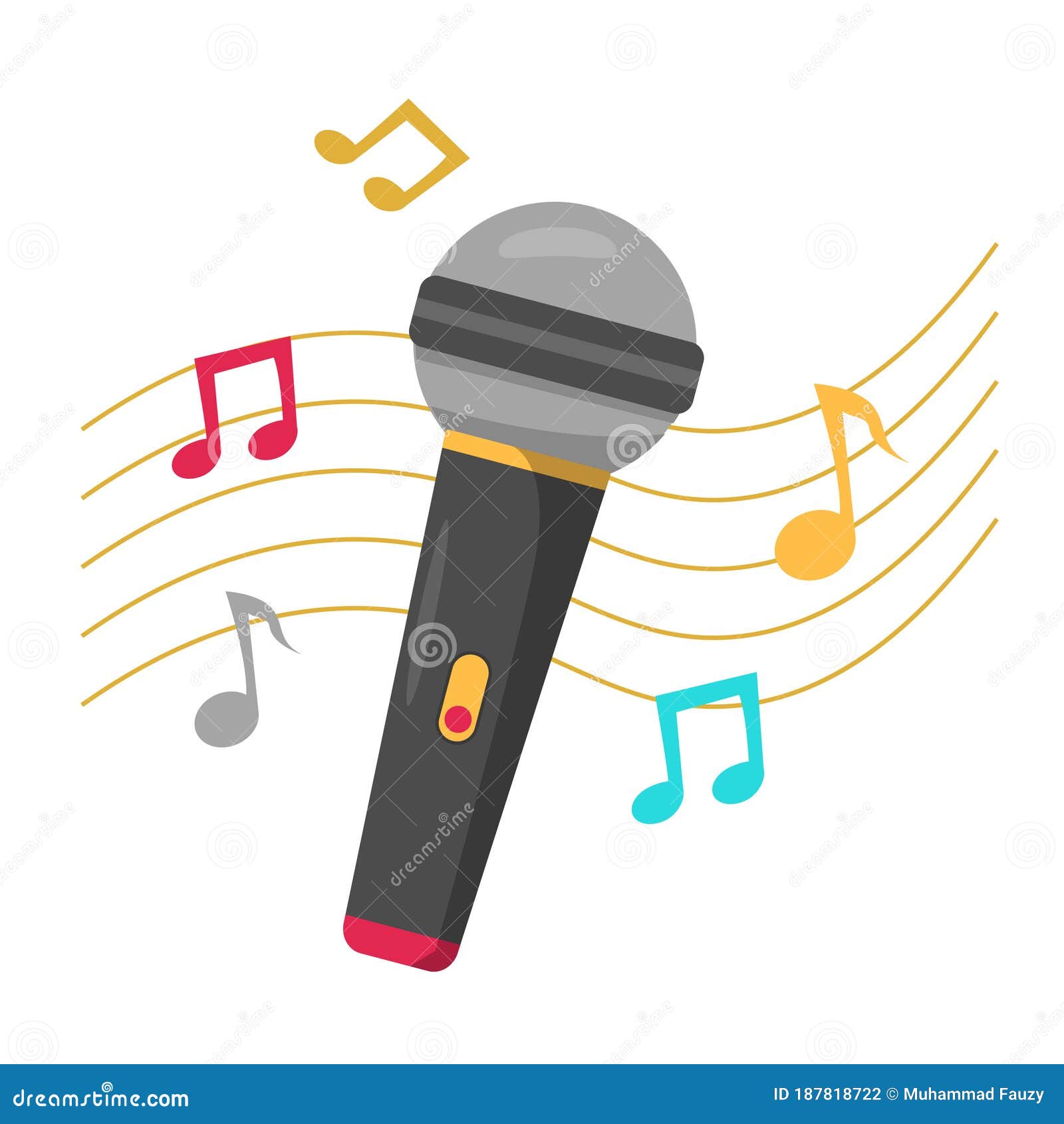 Mic with Music Note Suitable for Singing Concept Illustration Stock ...