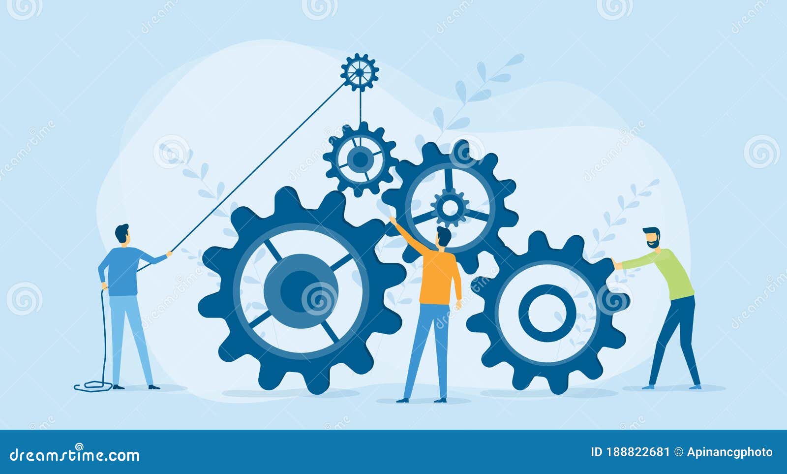 Flat Vector Illustration Design Business Process and Business Team ...