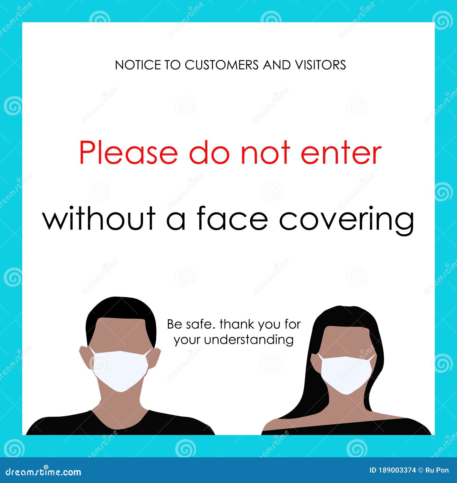 Wear Face Mask Sign and Symbol. Please Do Not Enter without a Face Mask ...