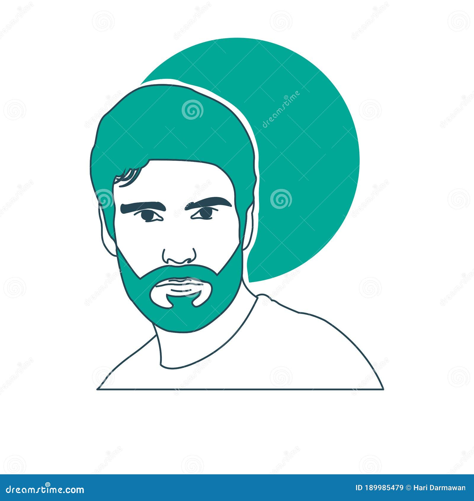 Flat Avatar Illustration Green Colors Stock Vector - Illustration of ...