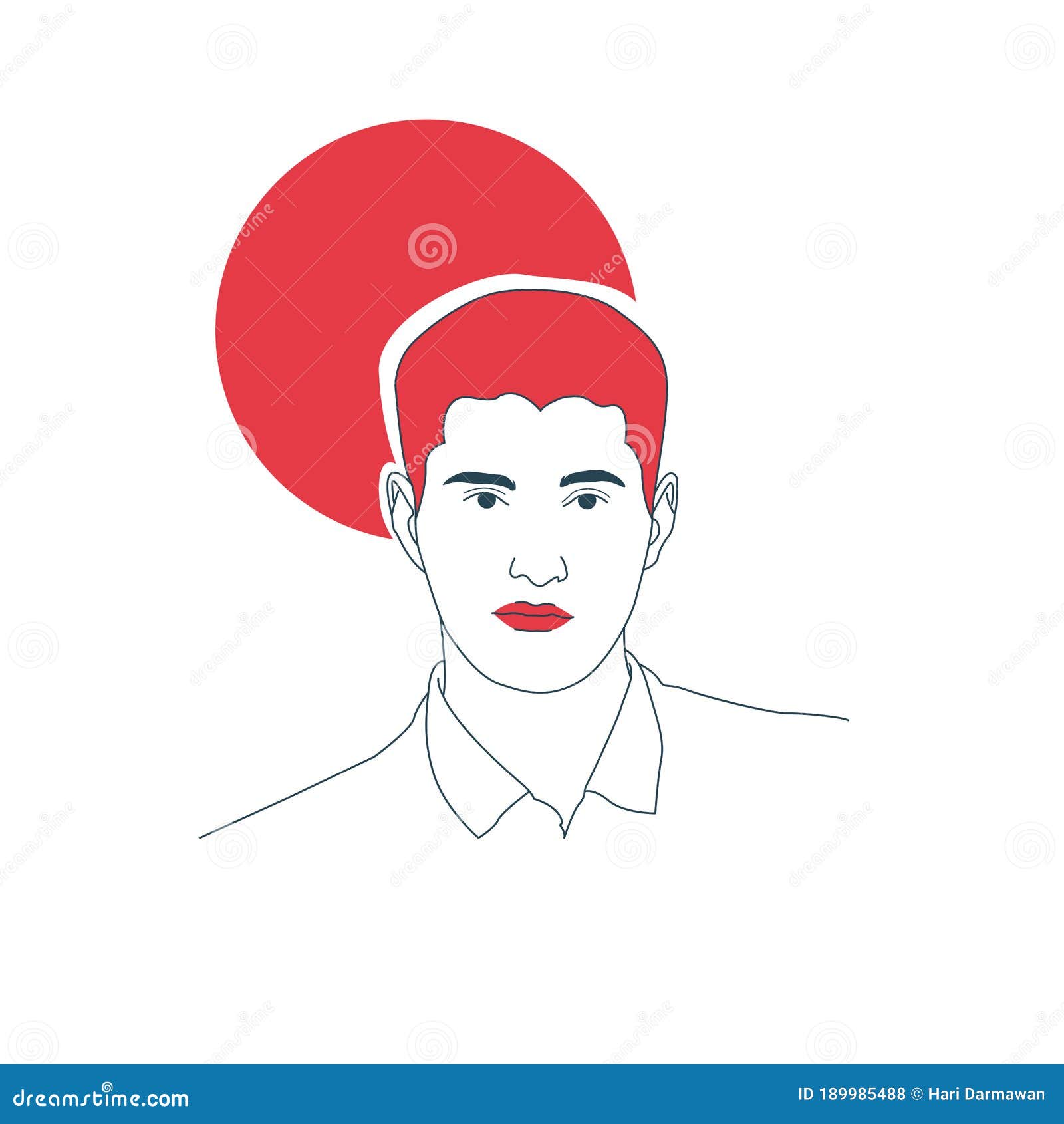 Flat Avatar Illustration Red Colors Stock Vector - Illustration of ...
