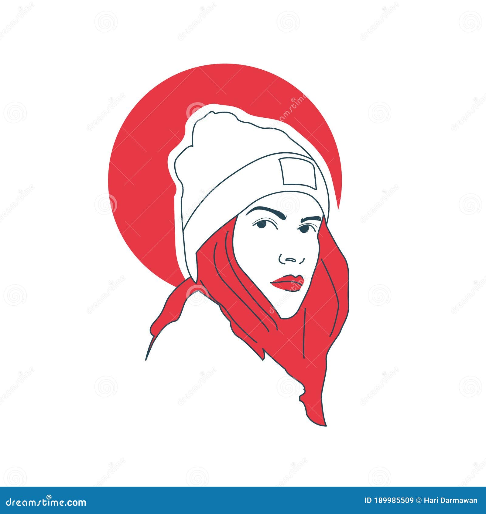 Flat Avatar Illustration Red Colors Stock Vector - Illustration of ...