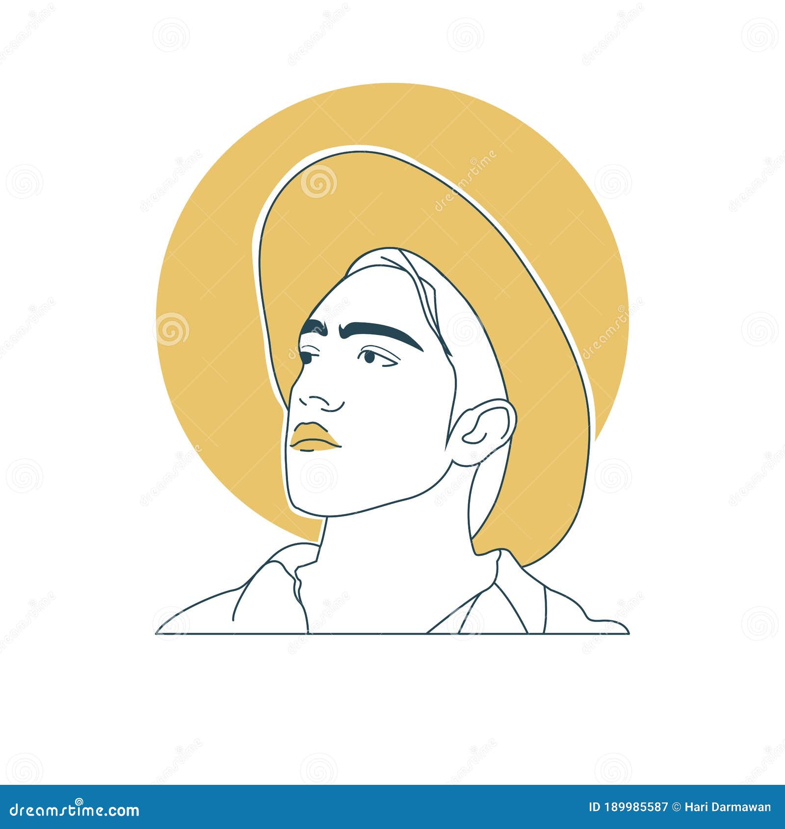 Flat Avatar Illustration Yellow Colors Stock Vector - Illustration of ...