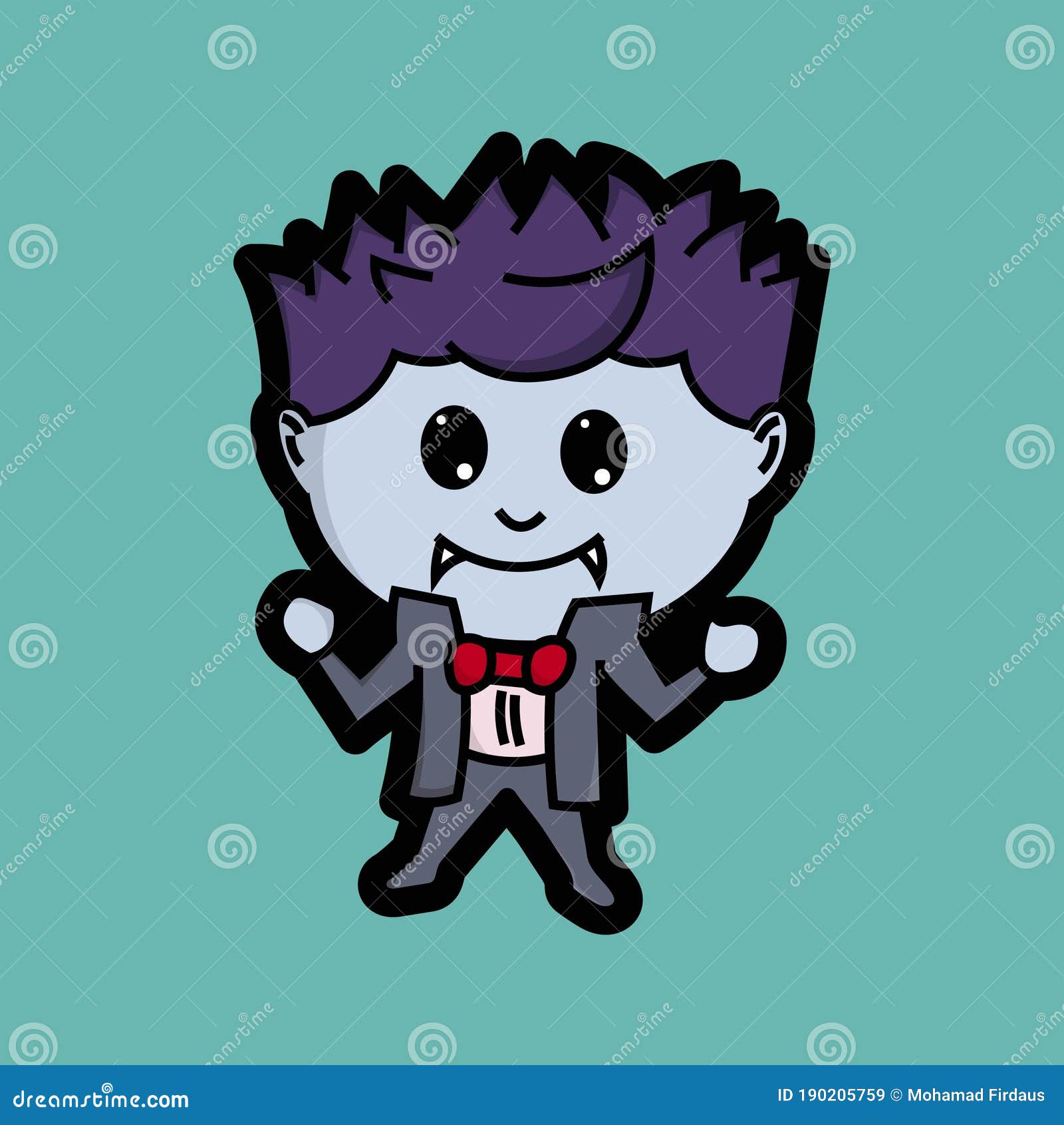 Cute vampire is having fun stock illustration. Illustration of design ...
