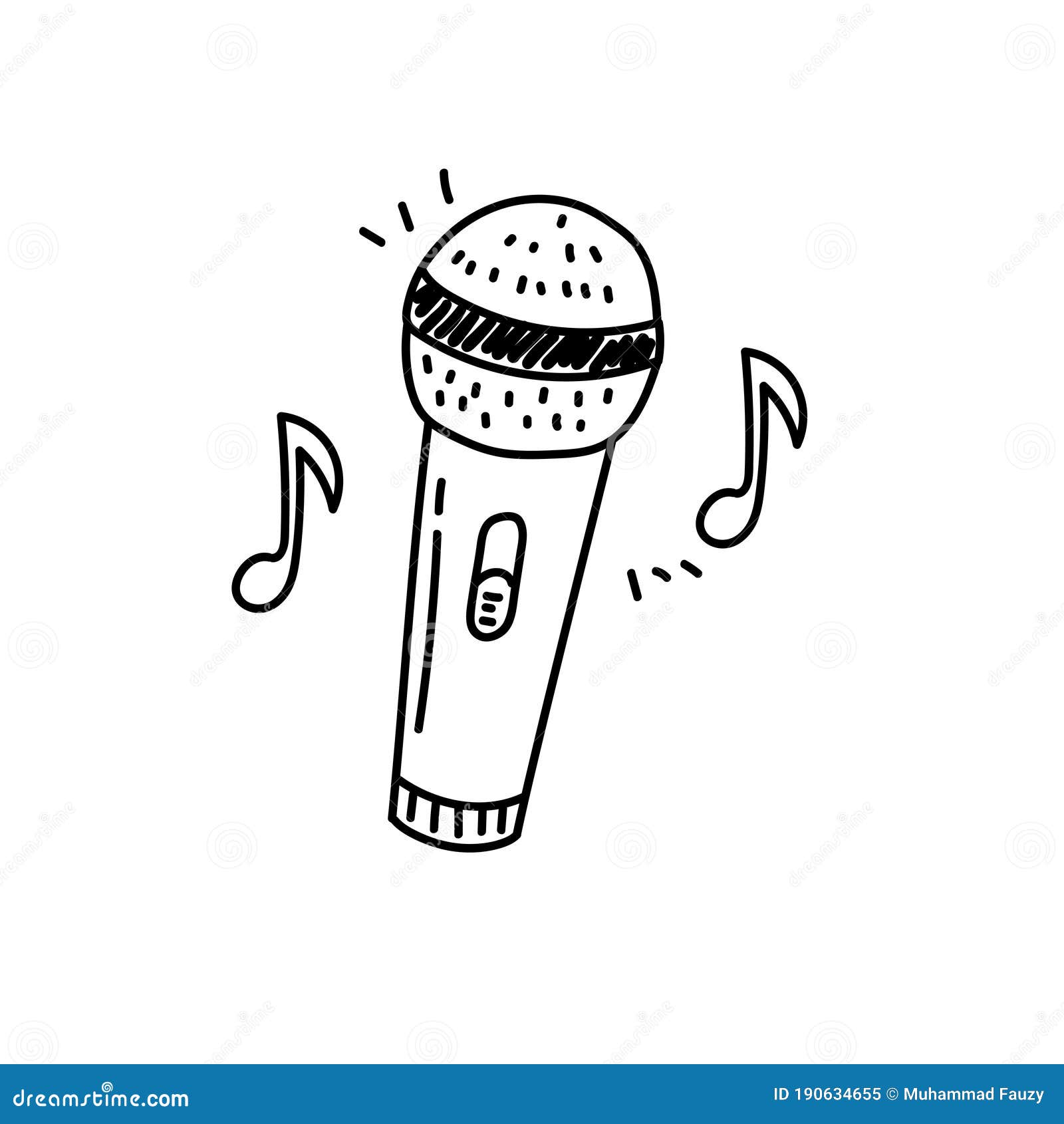 Mic Doodle Vector Illustration Isolated on White Stock Vector ...