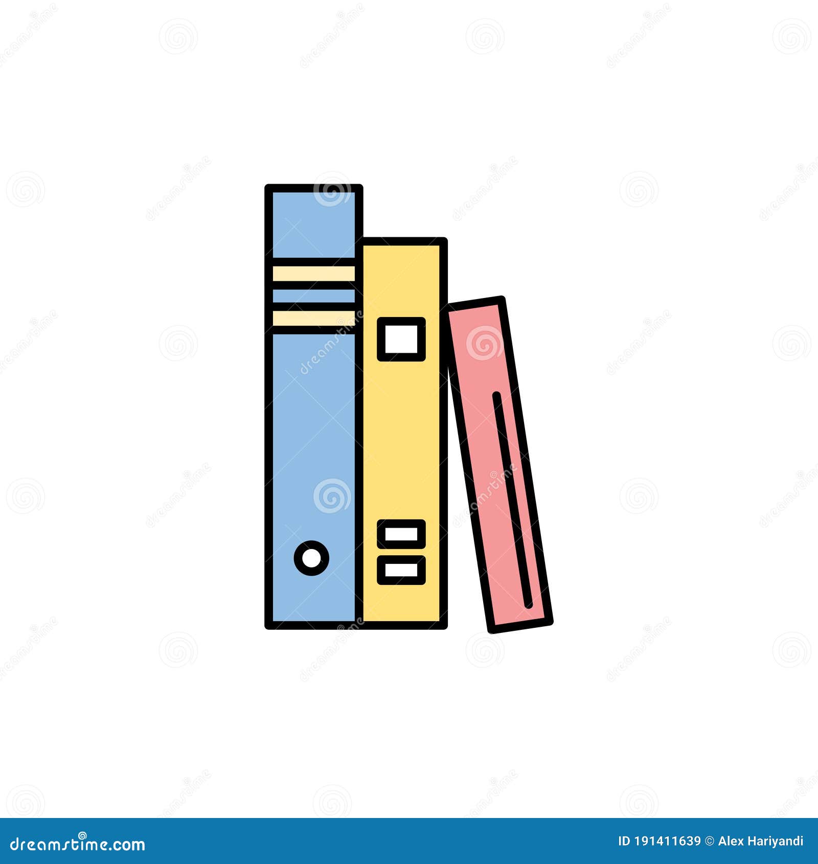 Three Books Icon. Vector Illustration Stock Vector - Illustration of ...