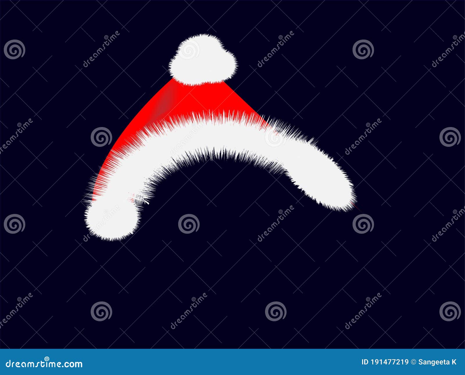 Santa Claus Cap or Hat Vector Icon Art & Illustration Stock Vector ...