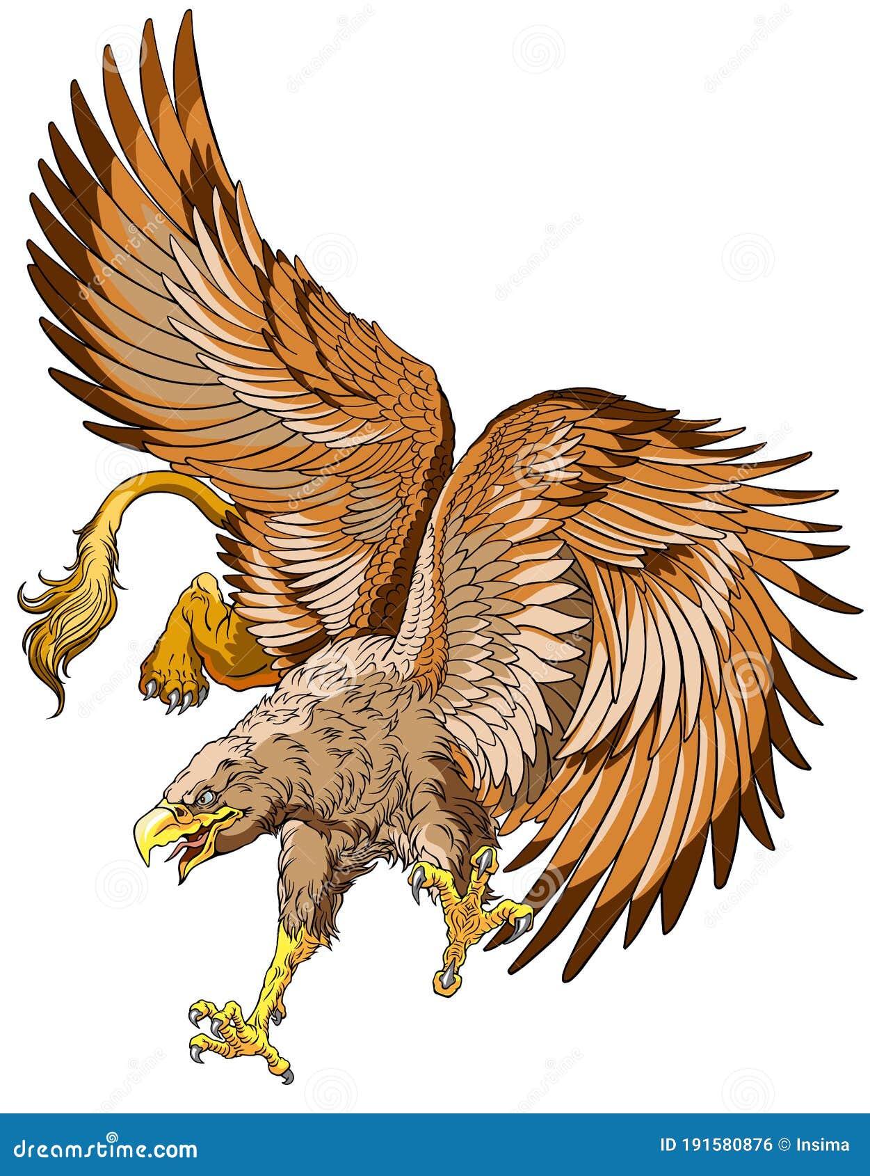 Flying Griffin or Griffon. Isolated Vector Stock Vector - Illustration ...