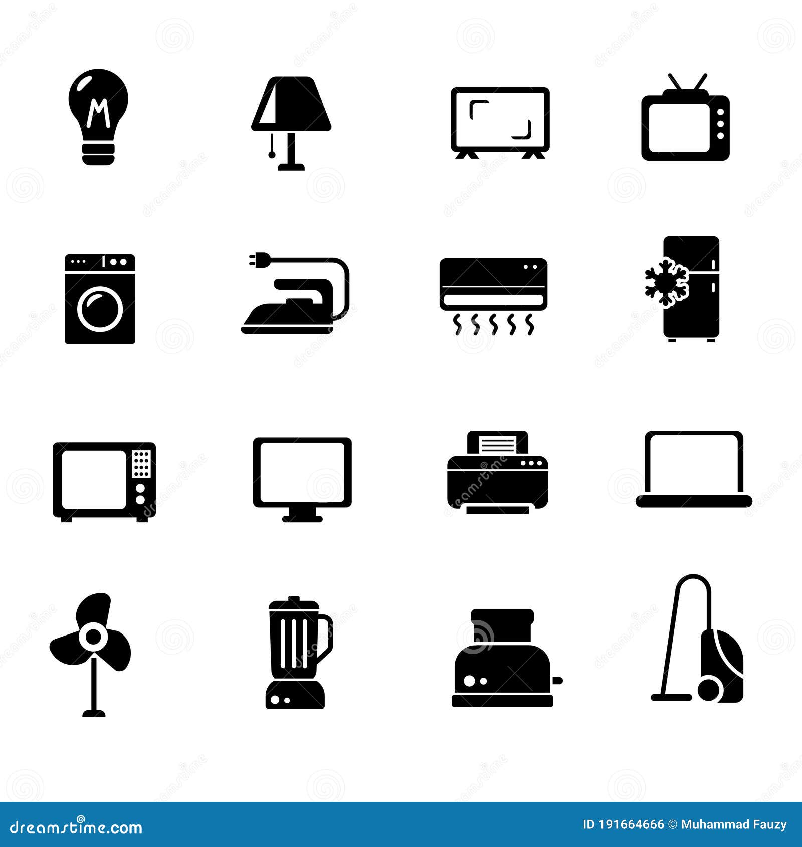 Set of Electronic Equipment Icon Draw in Black Design Isolated on White ...