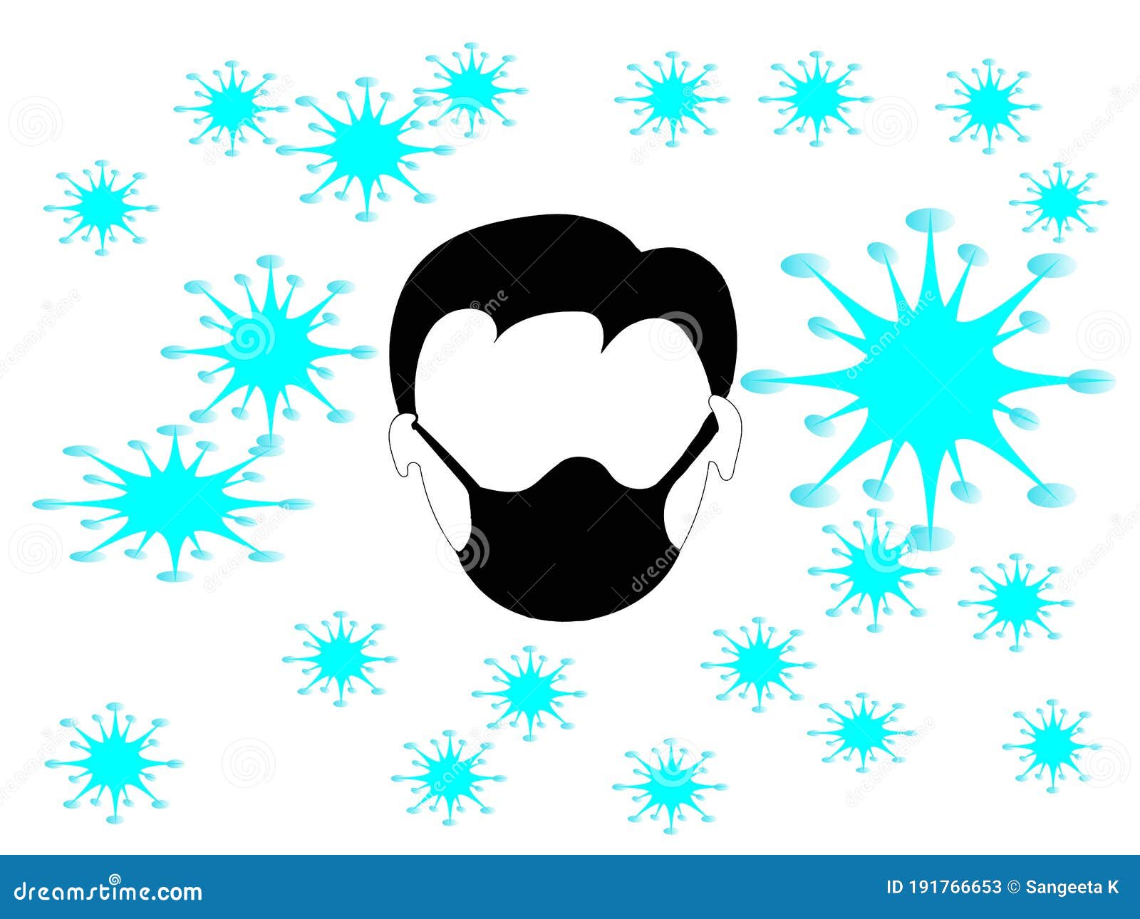 Mask Protction Vs Corona Virus Vector Art & Illustration Stock Vector ...