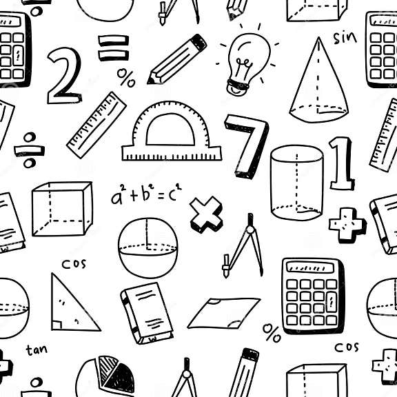 Math Doodle Art Vector Isolated on White Background Stock Vector ...