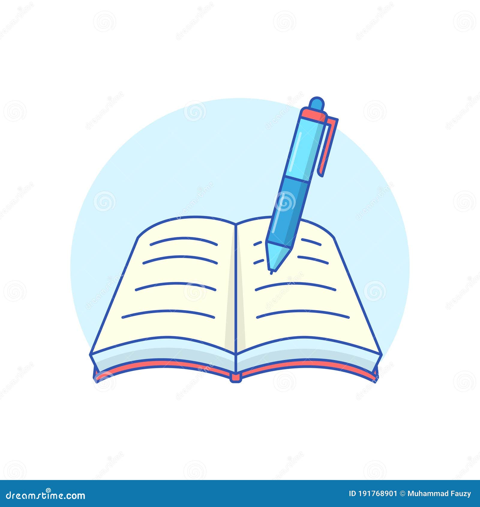 Book and Pen Vector Cartoon Illustration Stock Vector - Illustration of ...