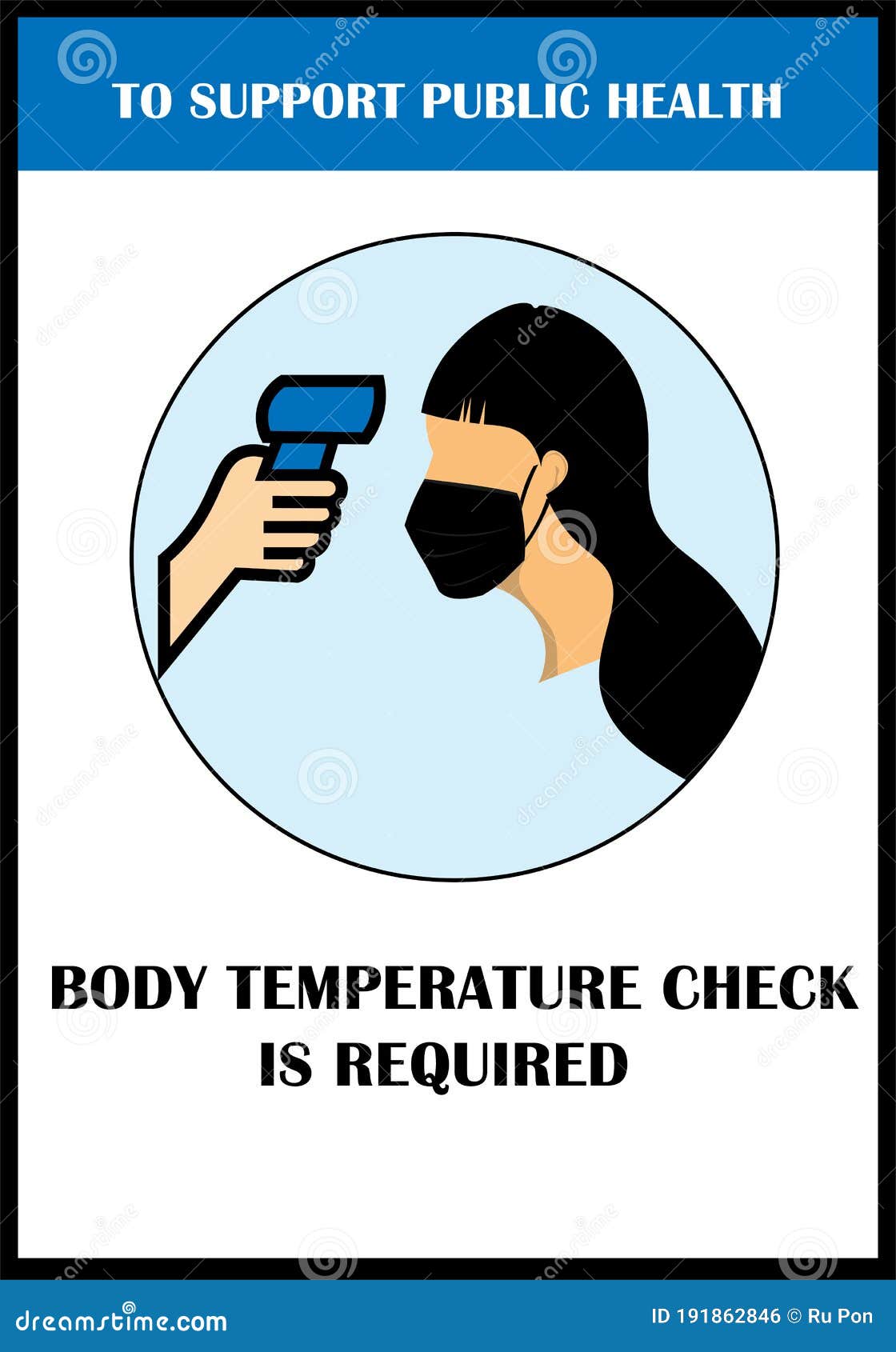 The Mandatory Sign for Temperature Check of the Woman. the Body ...