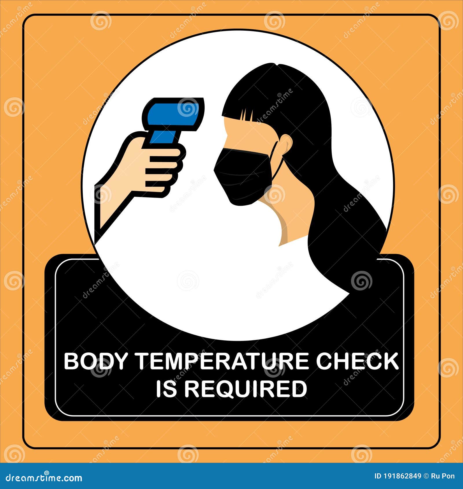 The Mandatory Sign for Temperature Check of the Woman. the Body ...