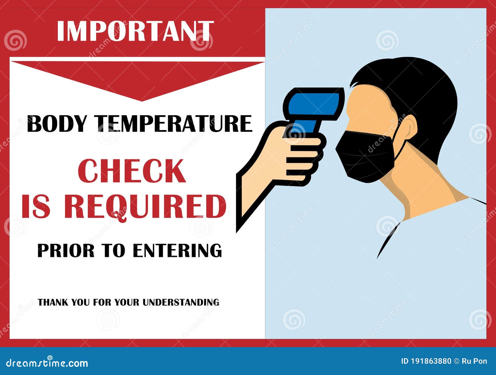 Body Temperature Check Sign during Covid-19 Outbreak. Body Temperature ...