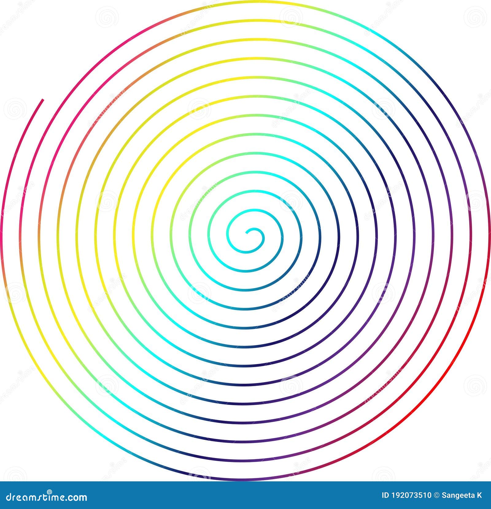 A Linear Spiral Multi Color Vector Spiral Multi Color Vector or ...