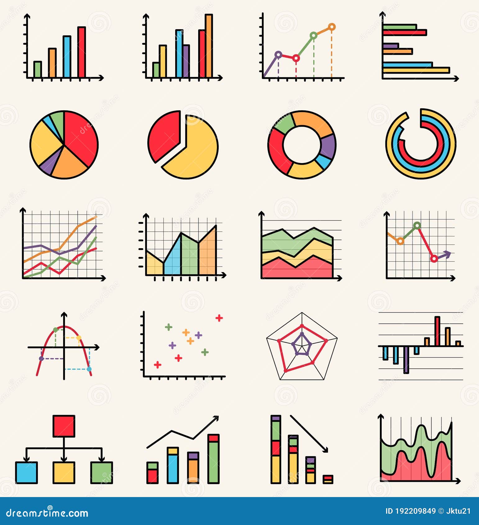 Set Decrease Graphs Stock Illustration | CartoonDealer.com #175518205