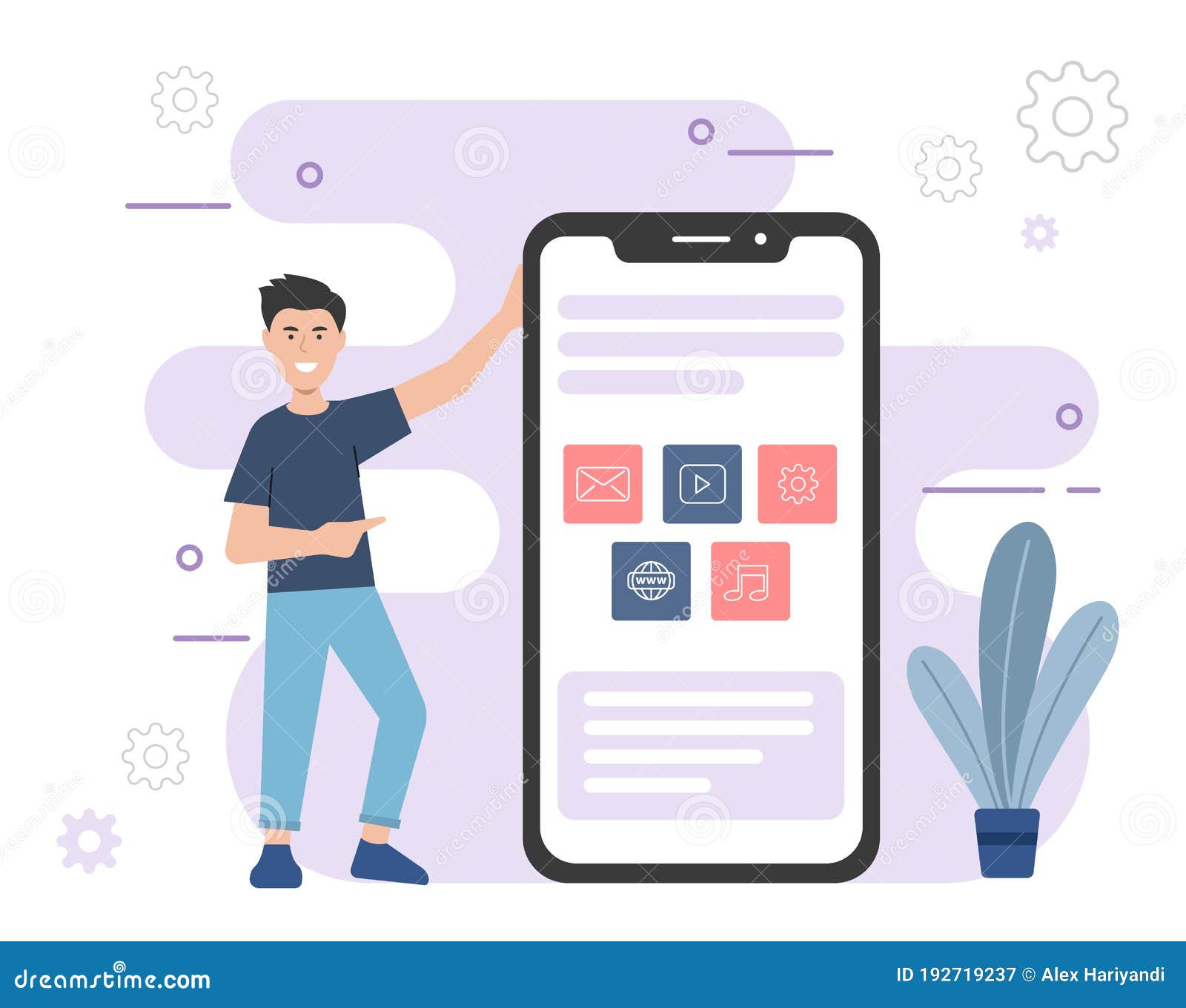 People with Mobile Apps Concept Illustration Stock Vector ...