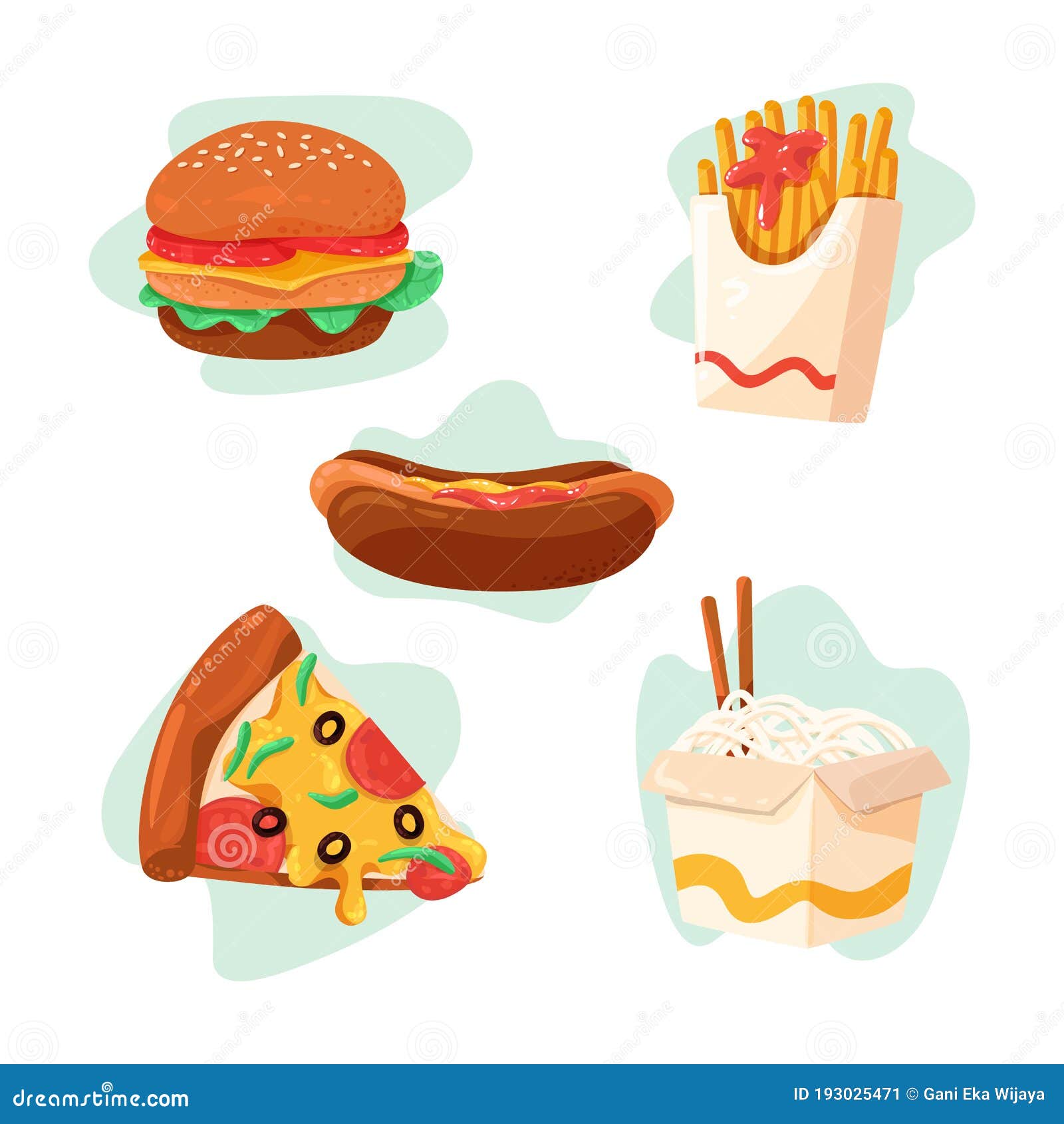 Tasty food icons set. stock vector. Illustration of lunch - 193025471