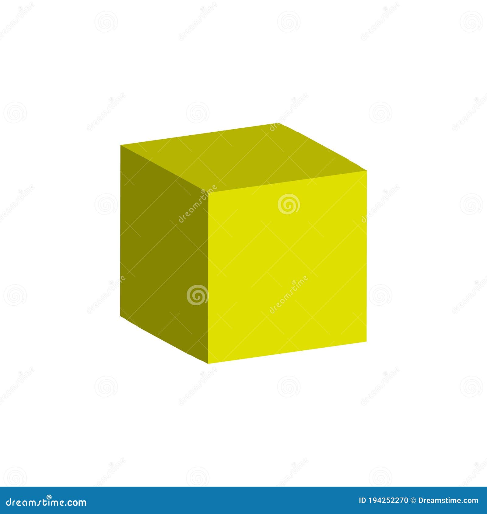 A 3D Square Illustration Yellow Color Stock Illustration - Illustration ...