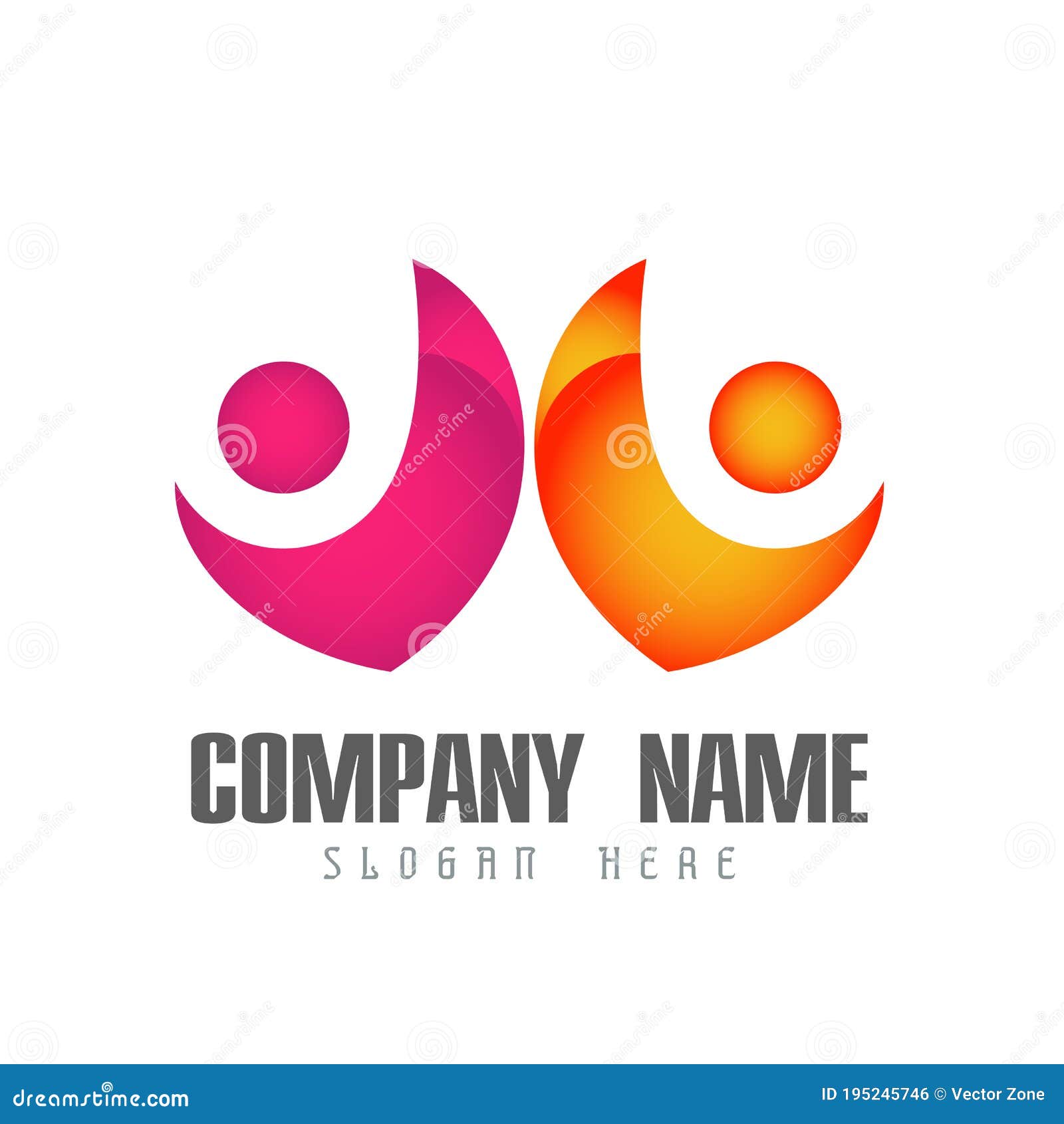 People Union Heart Shape Work Celebrating Happyness Logo/Love Union ...