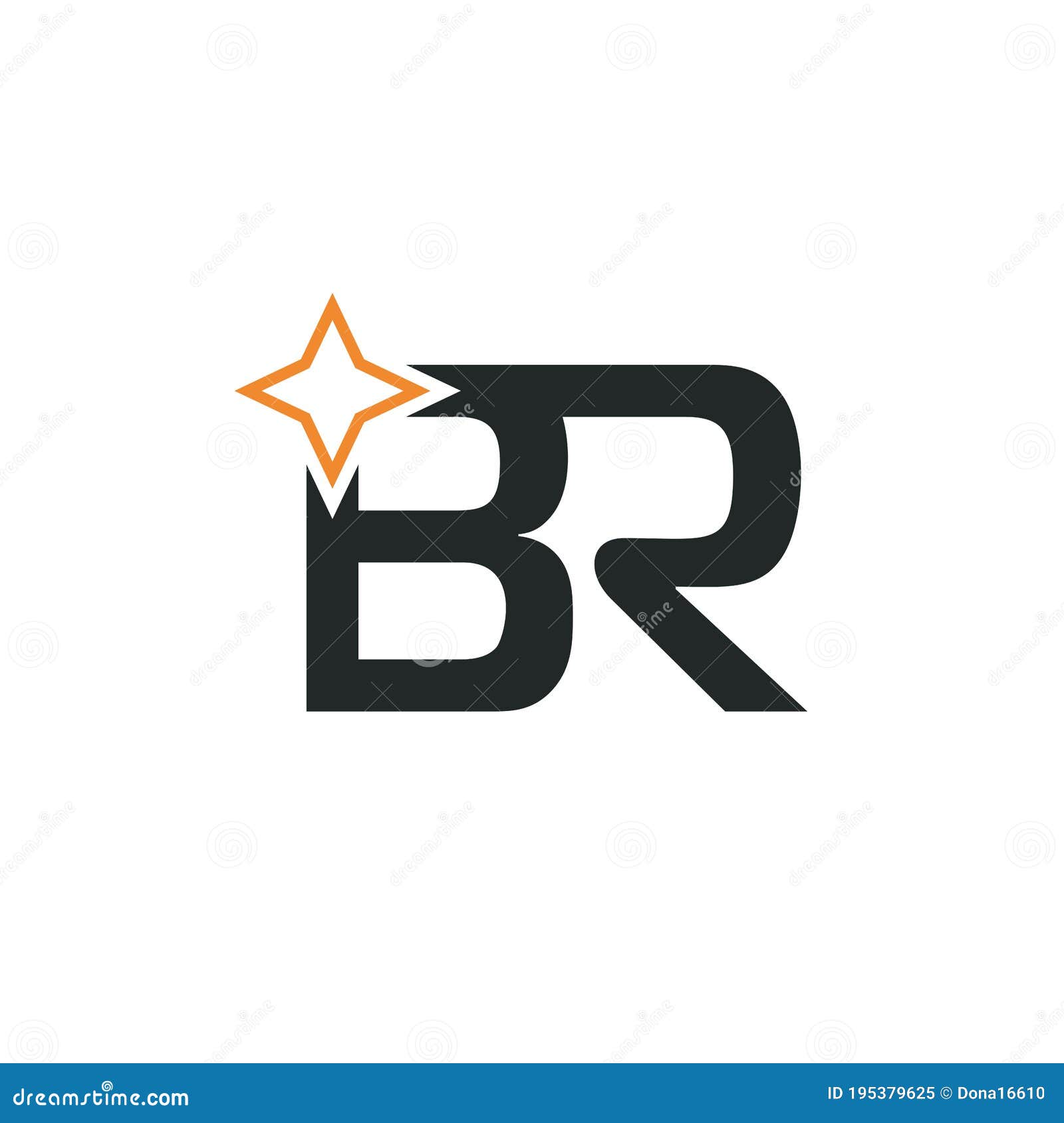 Br logo stock vector. Illustration of business, abstract - 195379625