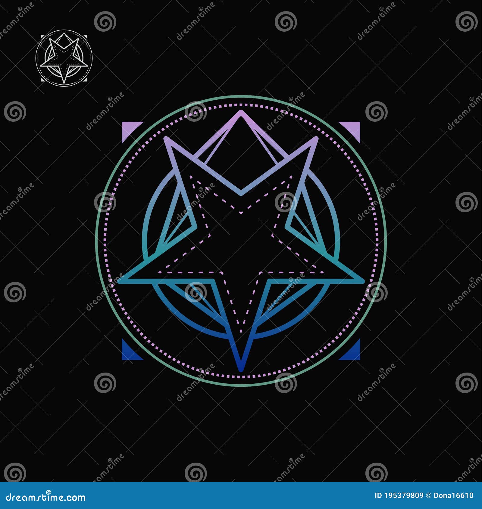 Pentagram art stock vector. Illustration of colorful - 195379809