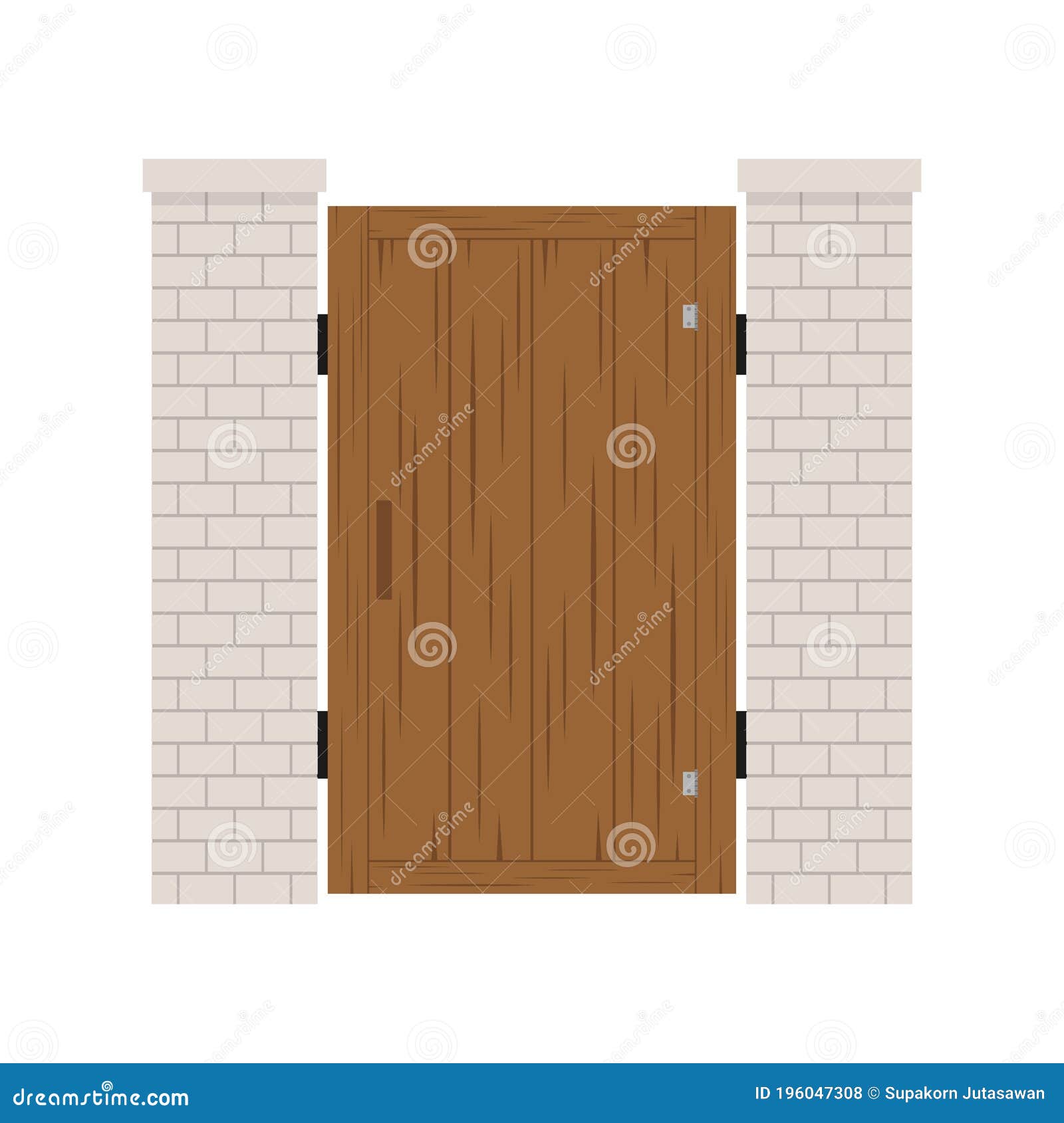 Wooden Door. Arch Way Vector. Arch Brick Door Stock Vector ...