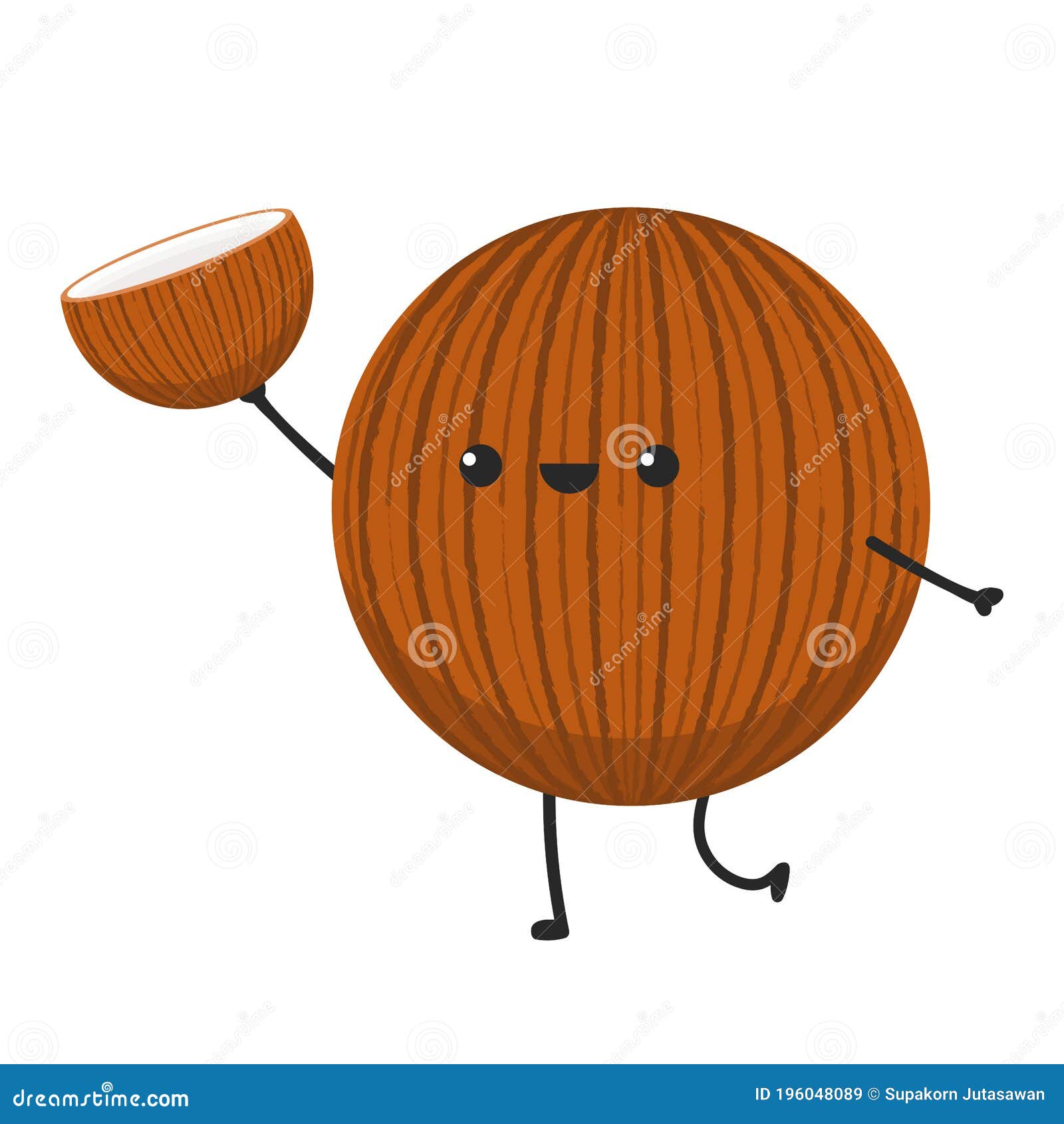 Coconut Character Design. Coconut Vector. Coconut on White Background ...