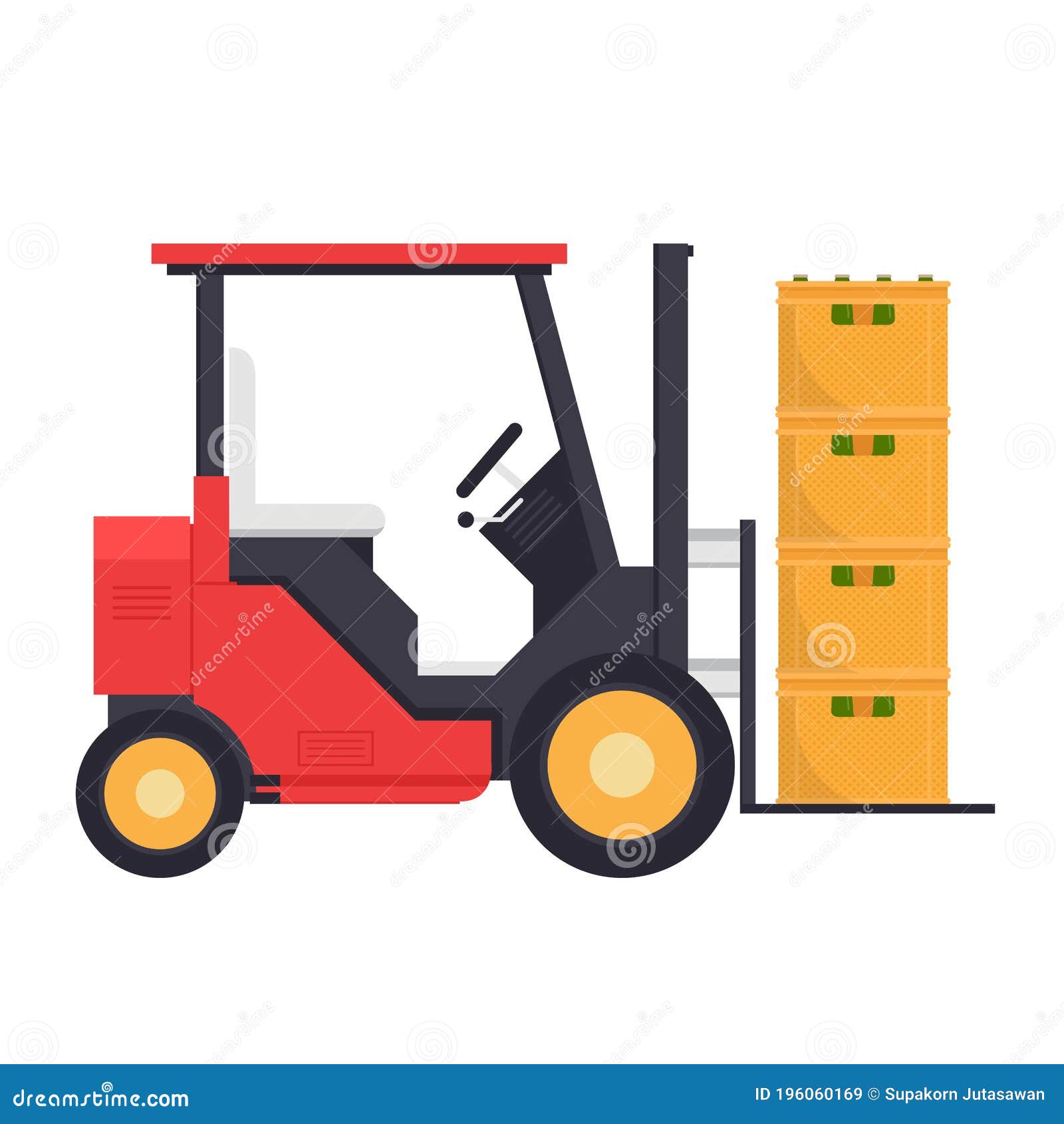 Forklift Cartoon Clipart Colored Illustration | CartoonDealer.com ...