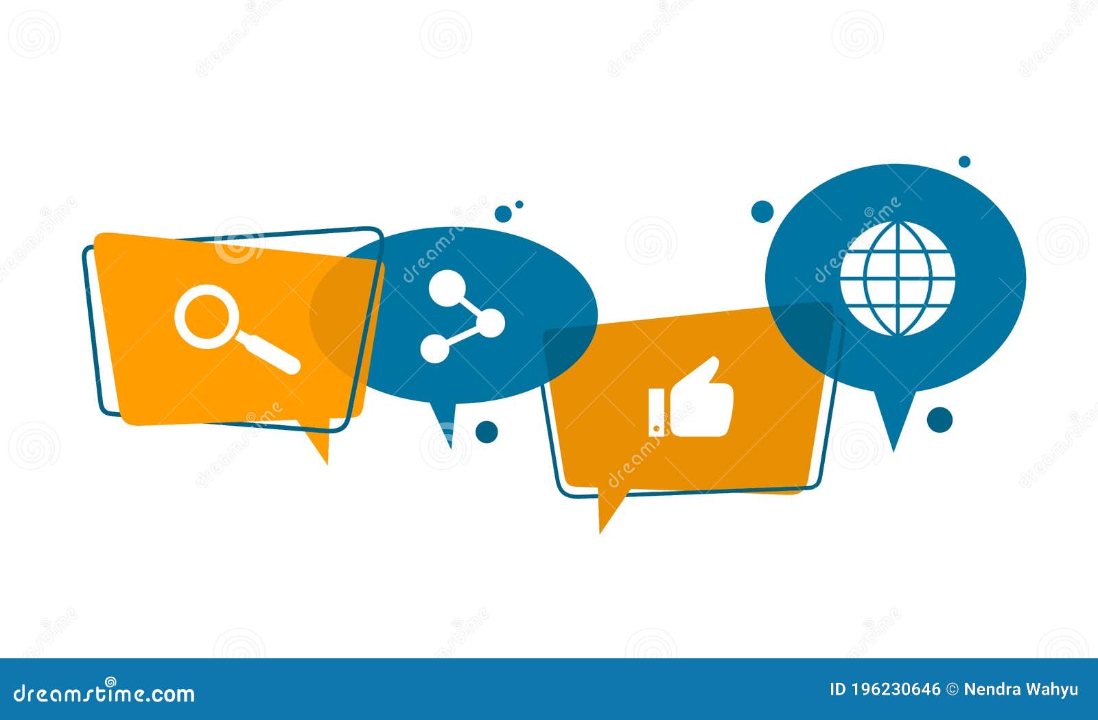 Concept of Interacting with the Internet. Vector Illustration of Speech ...