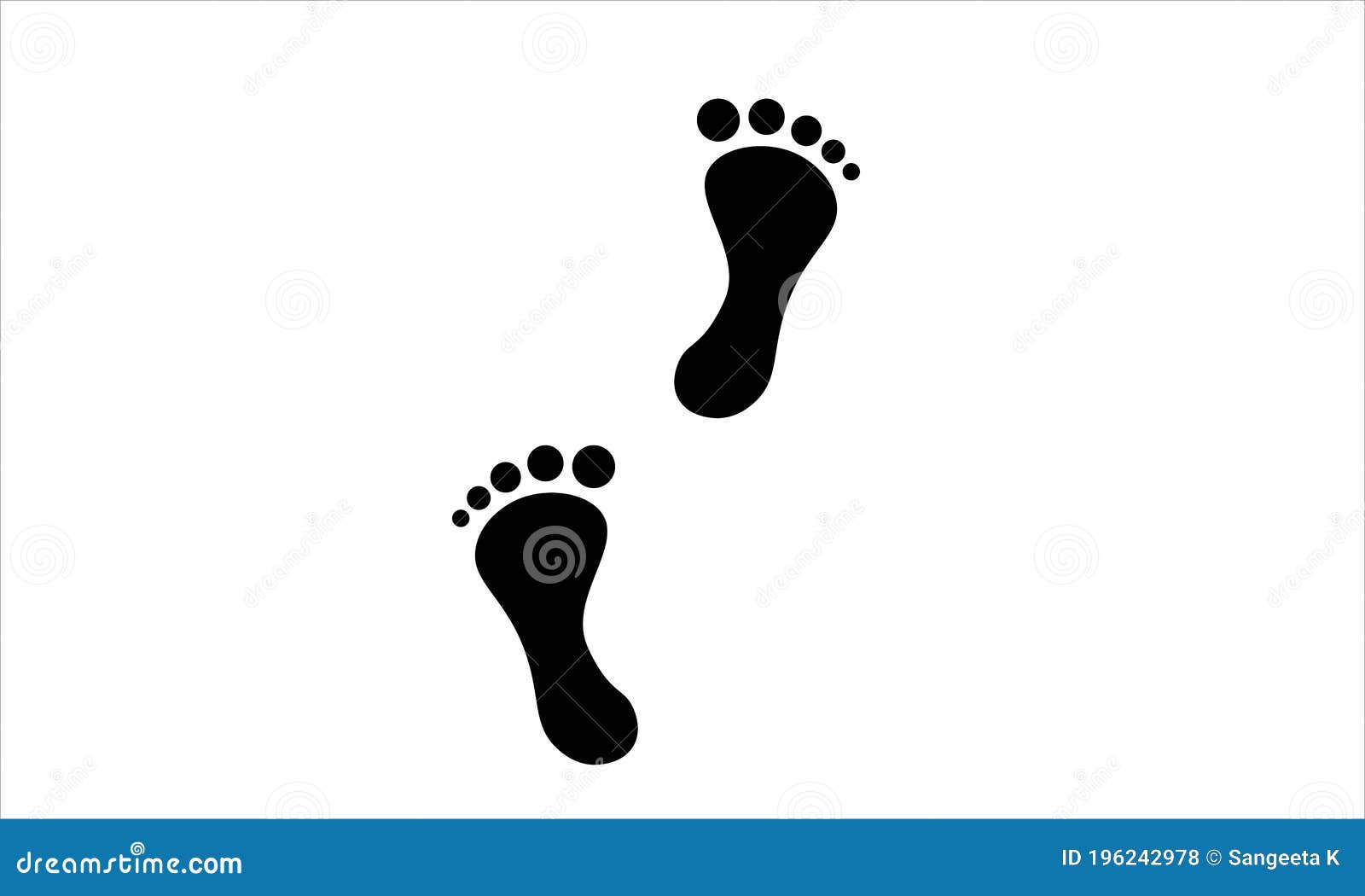Foot Prints with White Back Ground Vector or Pattern Illustration Art ...