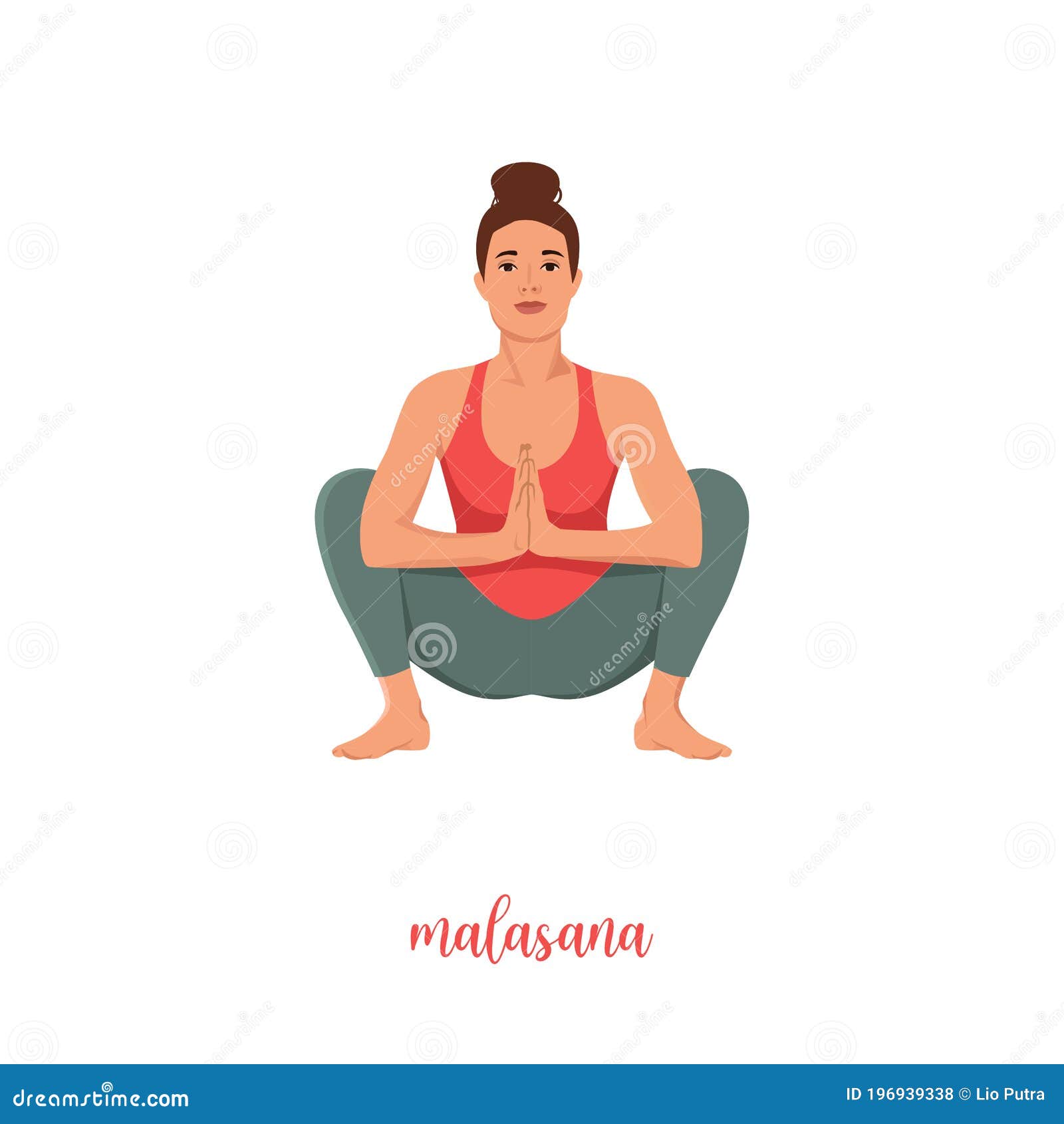 Malasana Pose Yoga Workout Silhouette. Healthy Lifestyle Vector ...