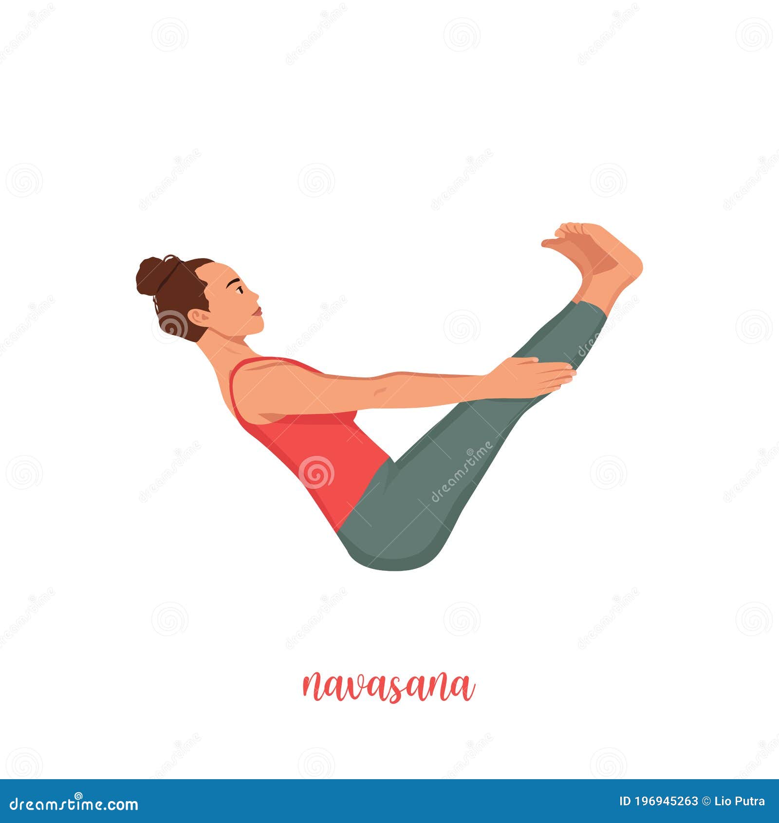 Boat Pose (Navasana) Asana. Vector Illustrated Poster Template With ...